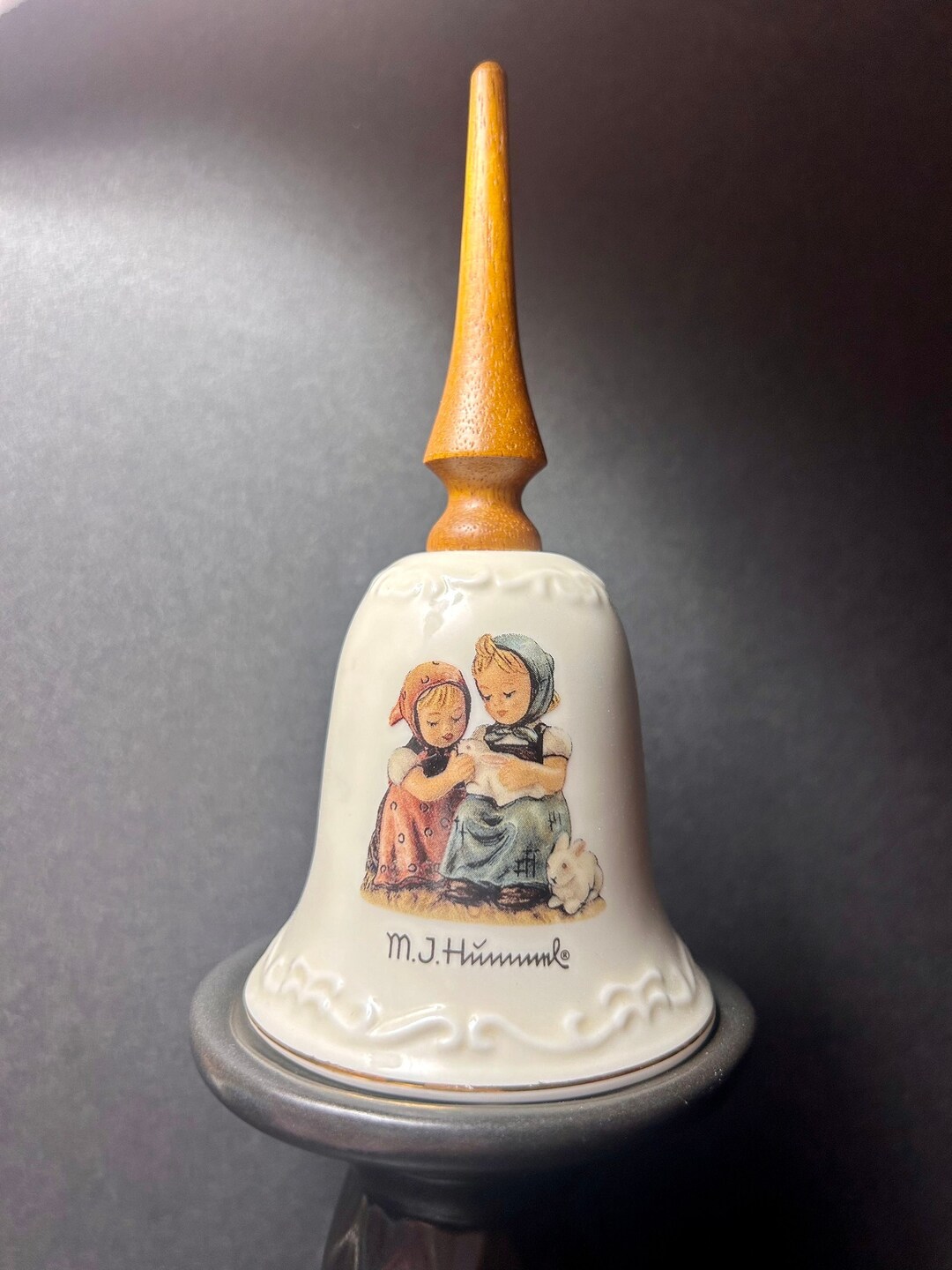 Hummel Porcelain Bell With Wooden Handle - Etsy