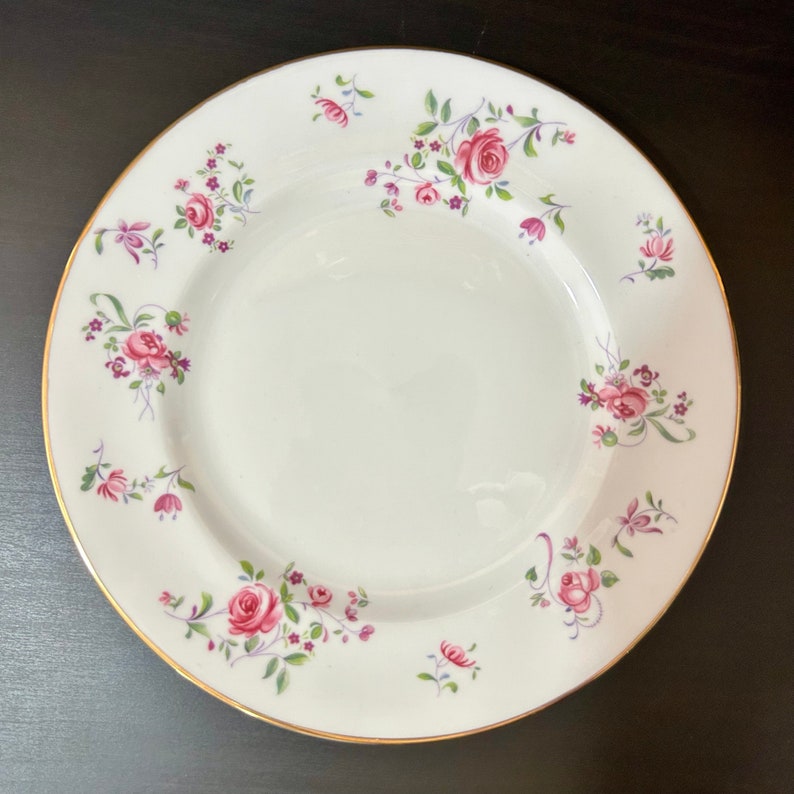 Vintage Royal Victoria Fine Bone China England Pink Roses Plate - Etsy