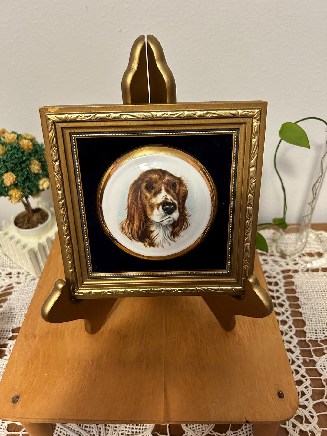 Vintage Spaniel Dog Countess Ceramics Limited Porcelain Plaque Fine ...