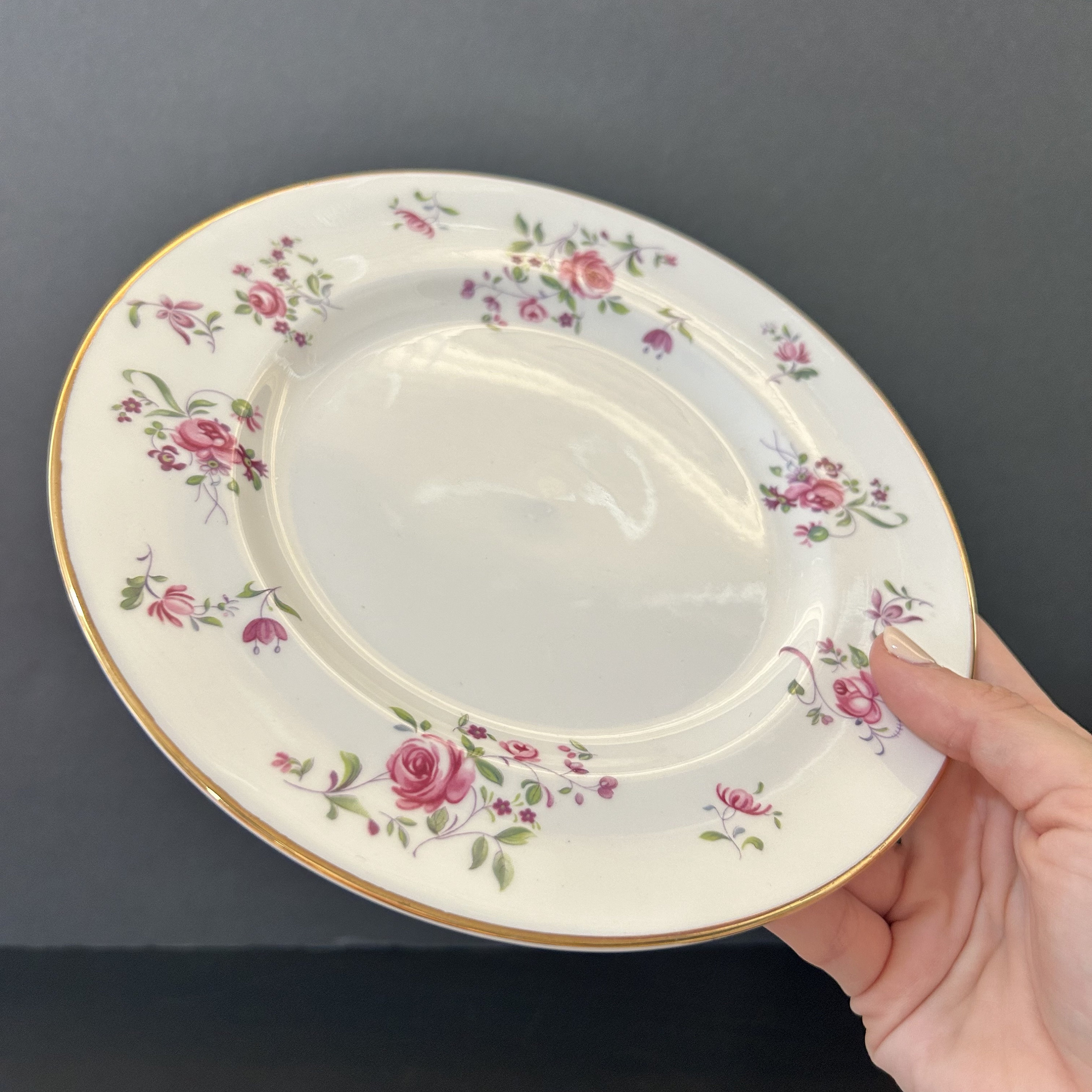 Vintage Royal Victoria Fine Bone China England Pink Roses Plate - Etsy