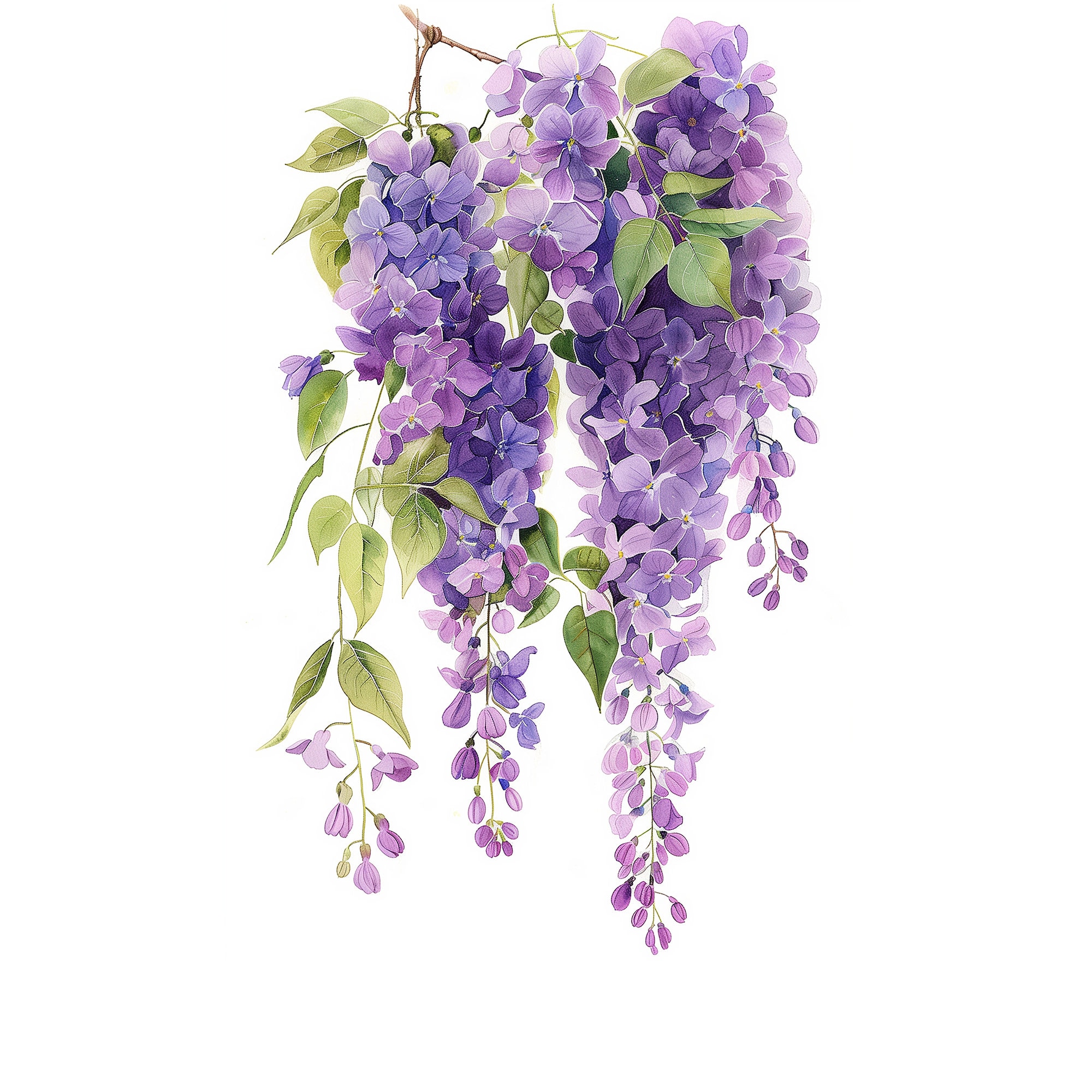 Watercolor Lilac Branch Print: Elegant Floral Wall Art (digital ...