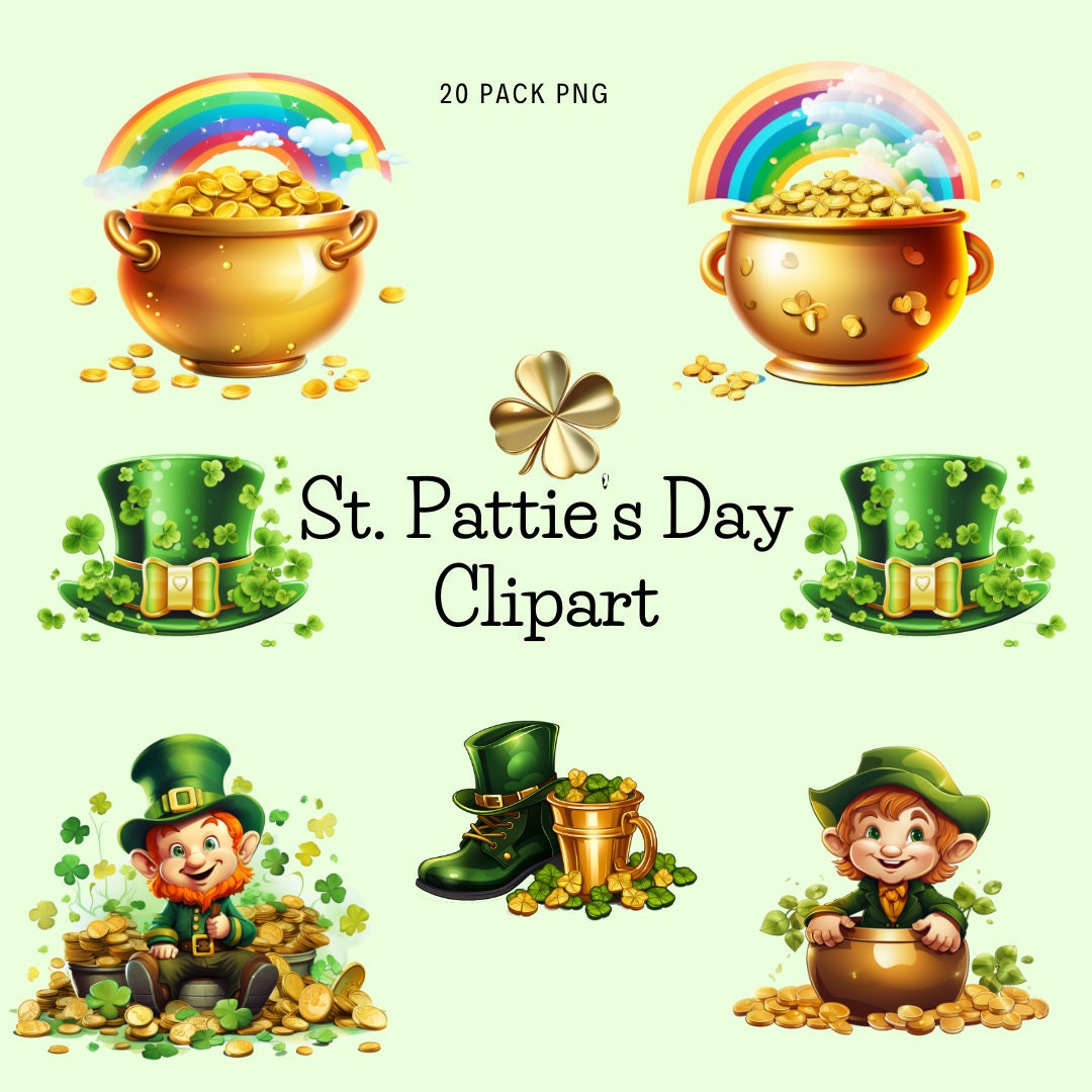 St Pattie's Day Clipart, 20 Pack, Digital Download, Transparent ...
