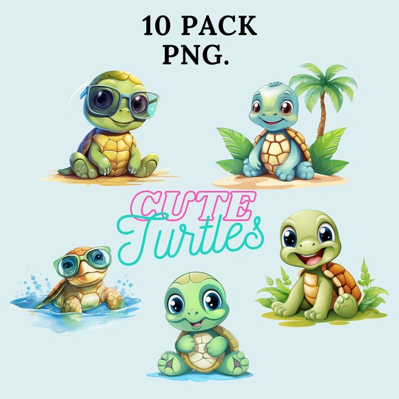 Cute Turtle Clipart Baby Turtles Ocean Theme Png Images Sea Life ...