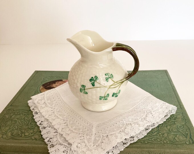 Vintage Belleek Ireland Shamrock Porcelain Cream Pitcher, Irish ...