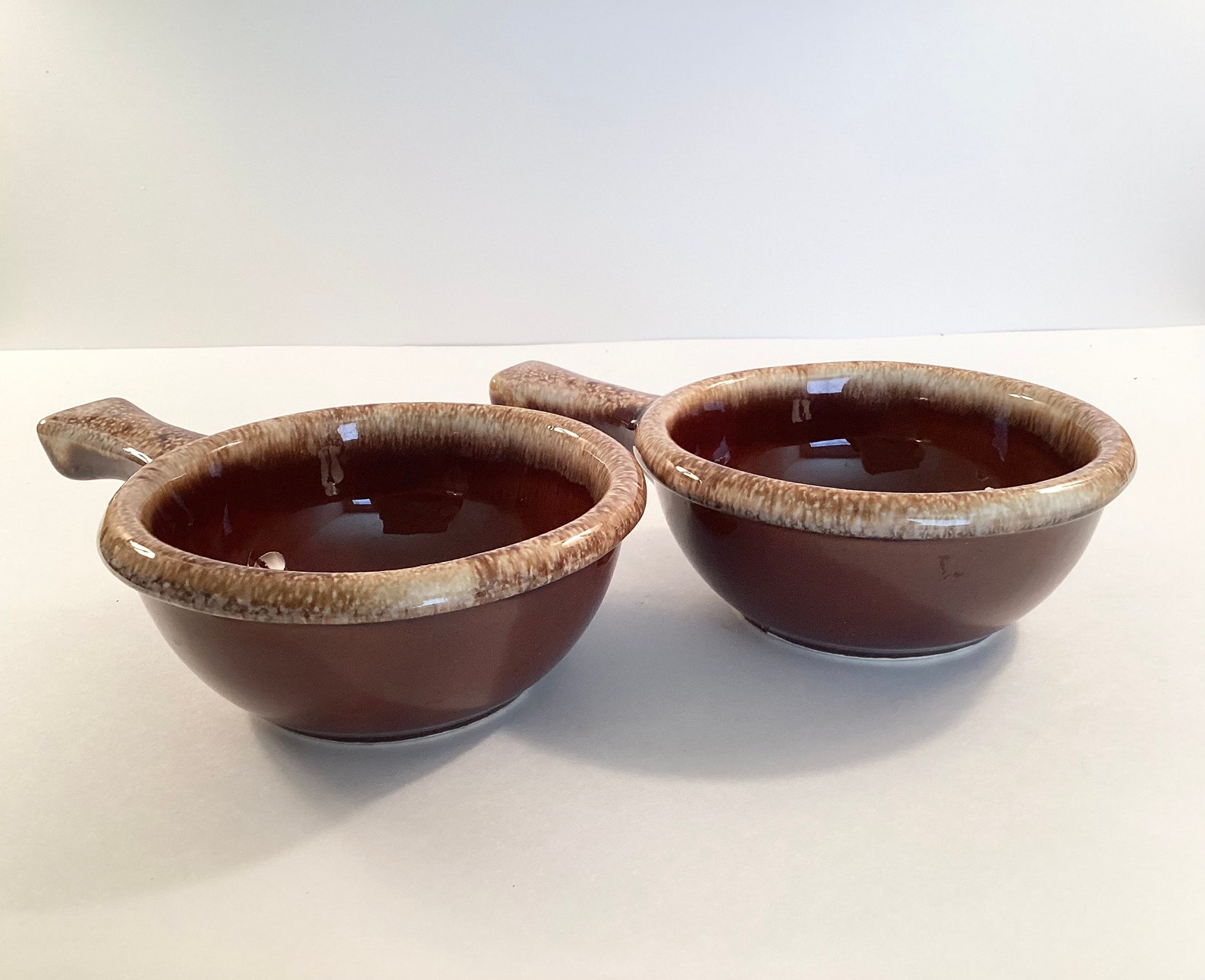 Vintage HULL USA Oven Proof Brown Drip Glaze Soup Chili Bowls With ...