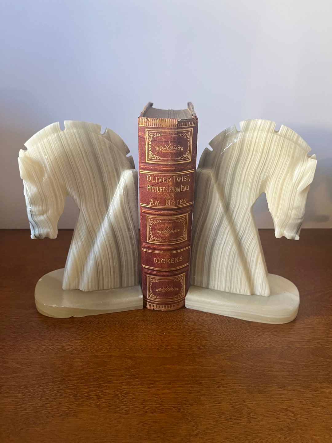 Marble Horse Bookends, Shelf Decor - Etsy