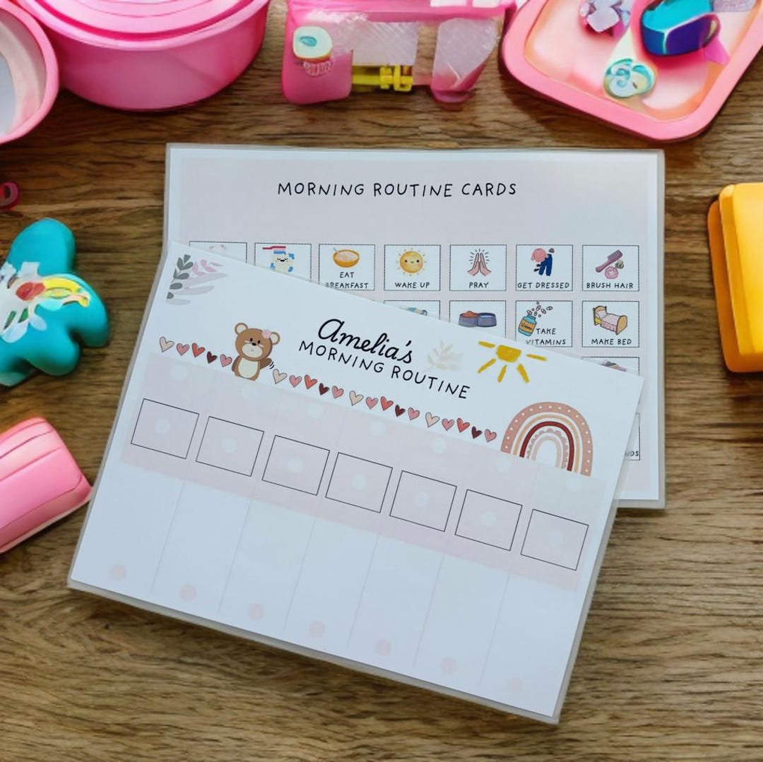 Printable Routine Chart - Editable Morning & Afternoon Visual Schedule ...