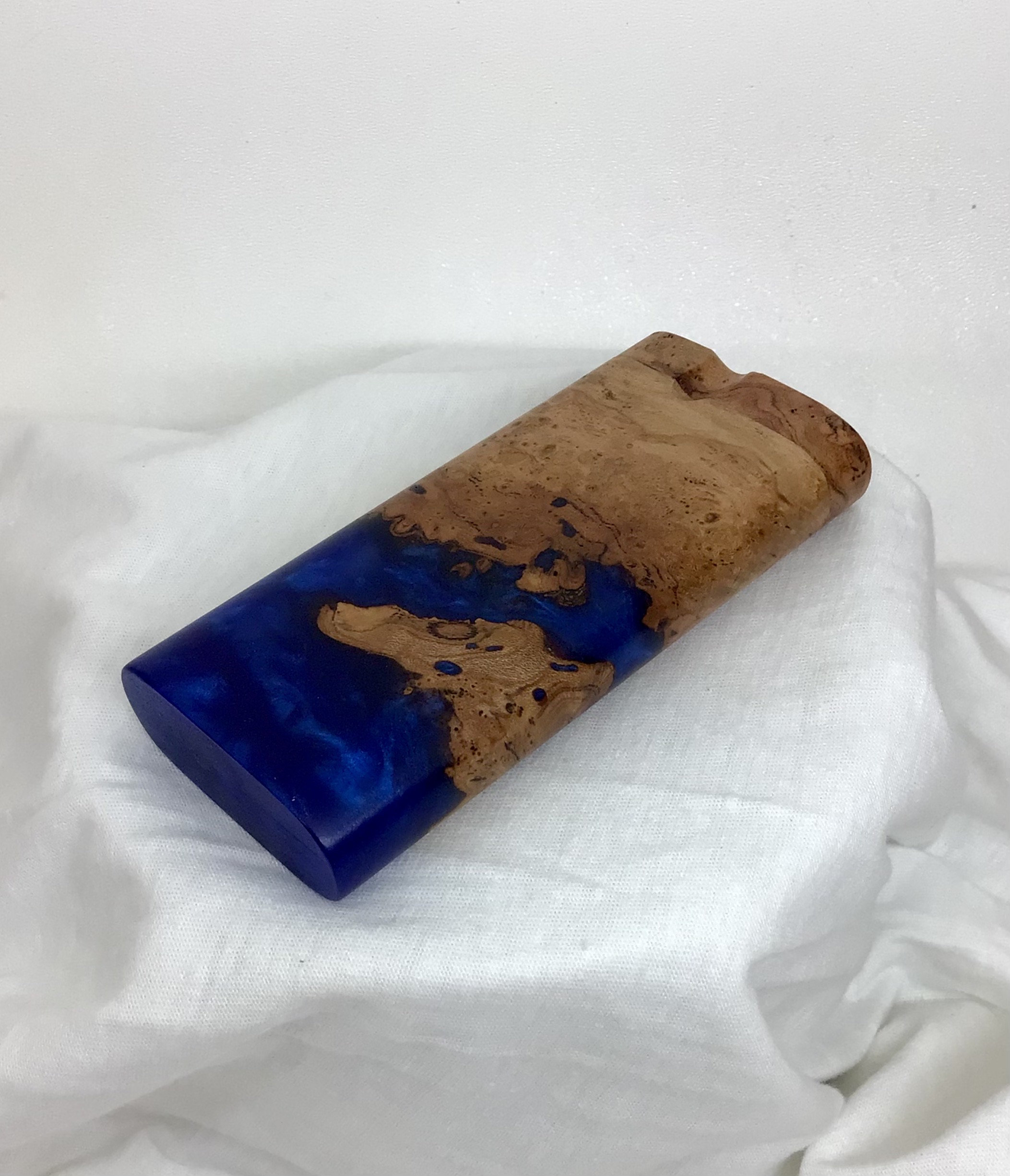 Cherry Burl Dug-out One Hitter Box & Handmade Aluminum One Hitter Bat A ...