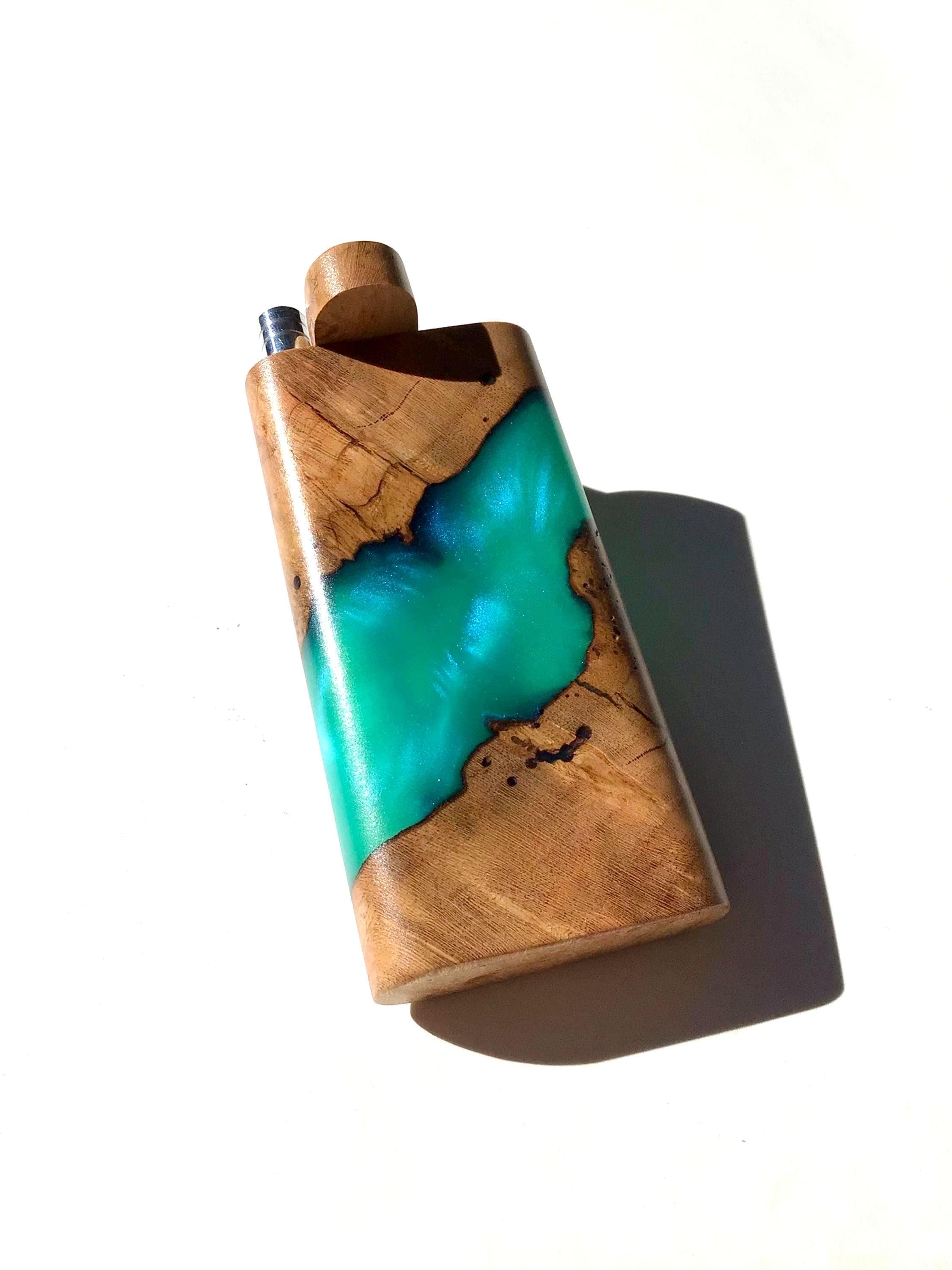 Cherry Burl Dug-out One Hitter Box & Handmade Aluminum One Hitter Bat ...