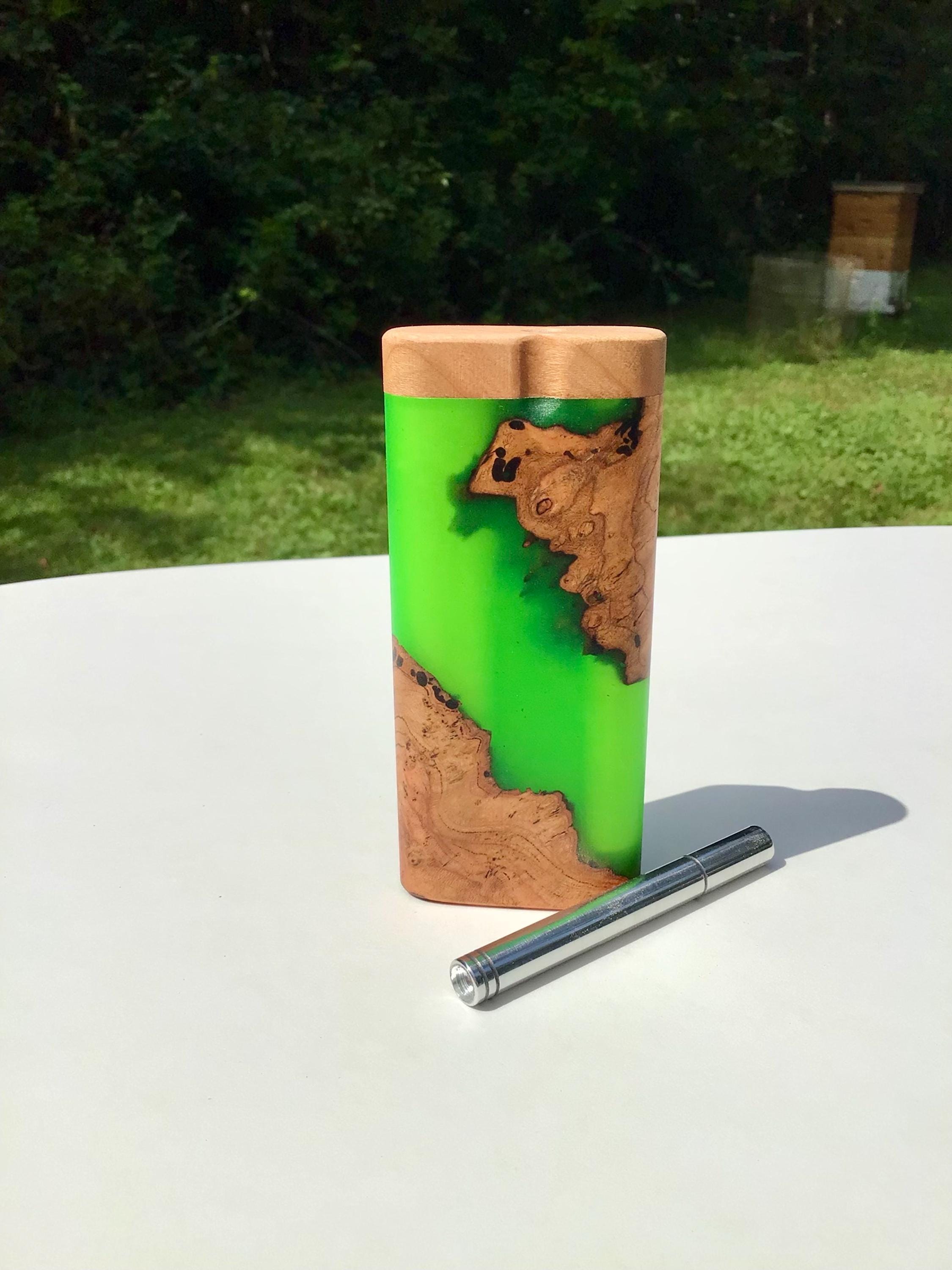 Cherry Burl Dug-out One Hitter Box & Handmade Aluminum One Hitter Bat ...