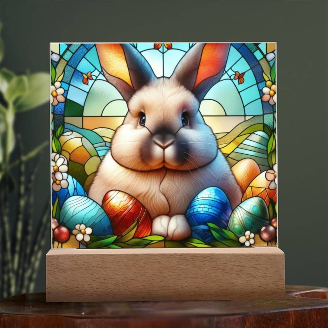 Easter Bunny Acrylic Plaque Easter Decoration Kids Room Easter ...
