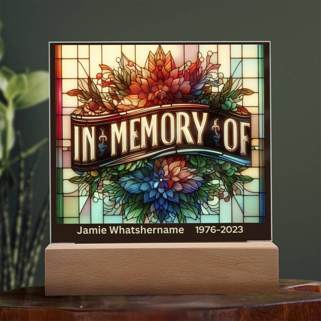 Memoriam in Memory Personalized Acrylic Plaque Memoriam Grief ...