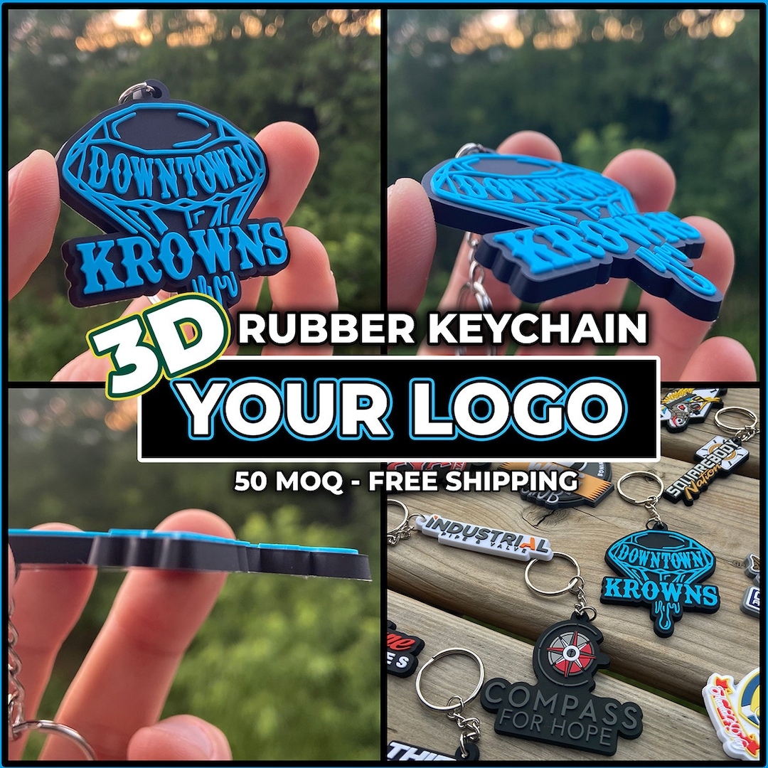 Custom 3D Rubber Die-cut Rubber Keychains (your Logo) - Etsy
