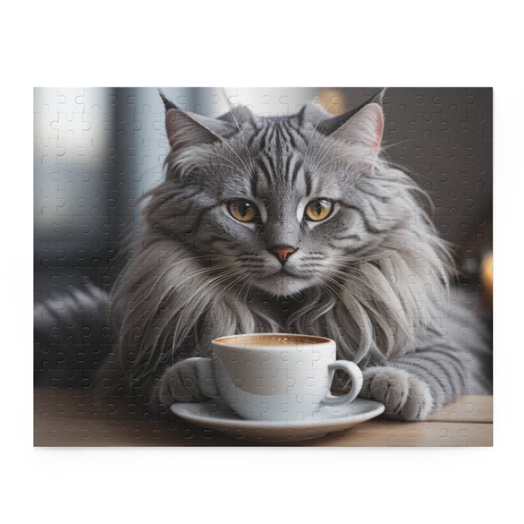 Kitty Time Coffee Break Puzzle (120, 252, 500-piece) - Etsy