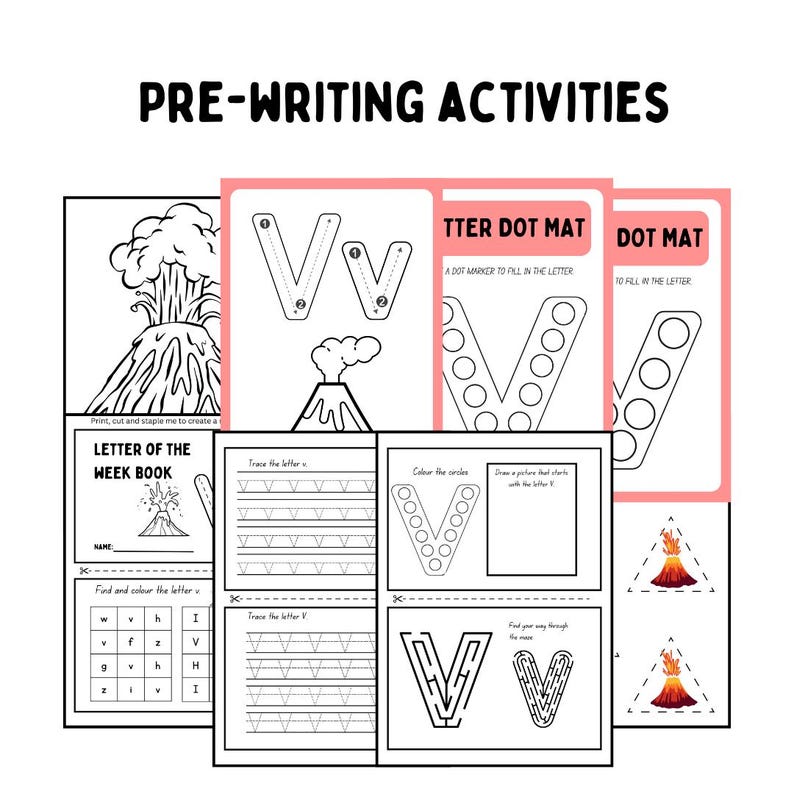 V is for Volcano Preschool Curriculum - Etsy Australia