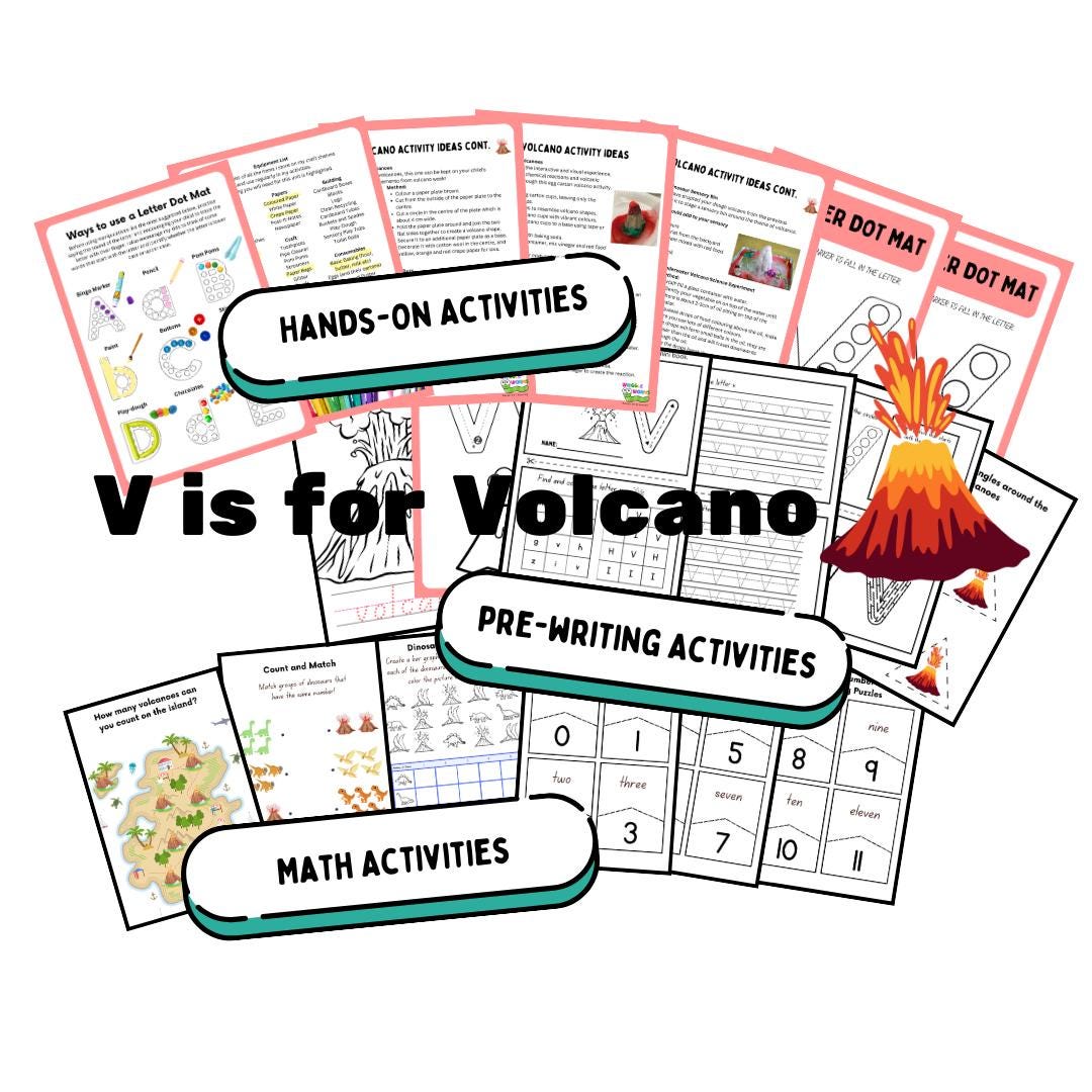 V is for Volcano Preschool Curriculum - Etsy Australia