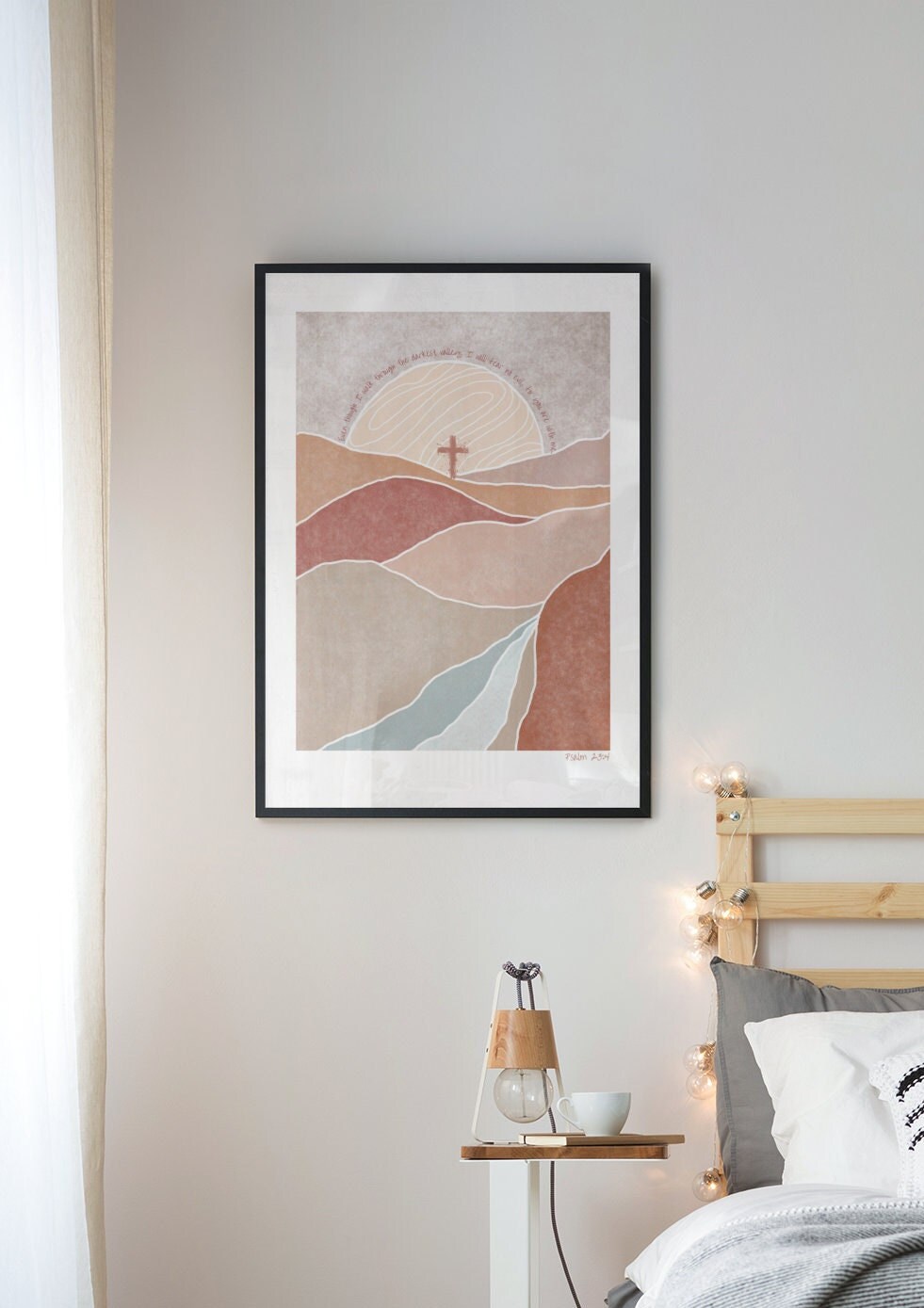 Boho Aesthetic Wall Art Christian Message Wall Decor Bedroom Decor ...