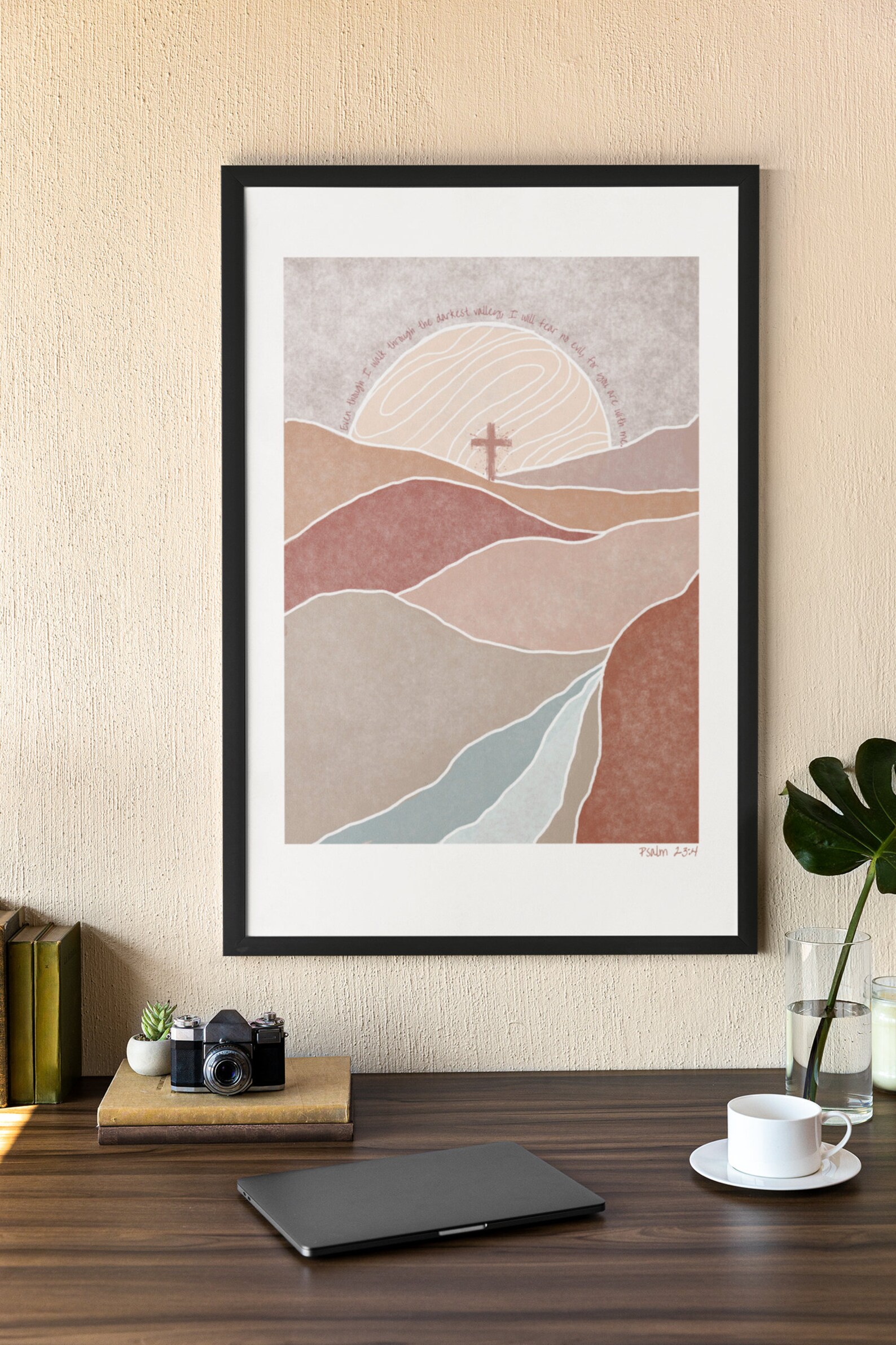 Boho Aesthetic Wall Art Christian Message Wall Decor Bedroom Decor ...