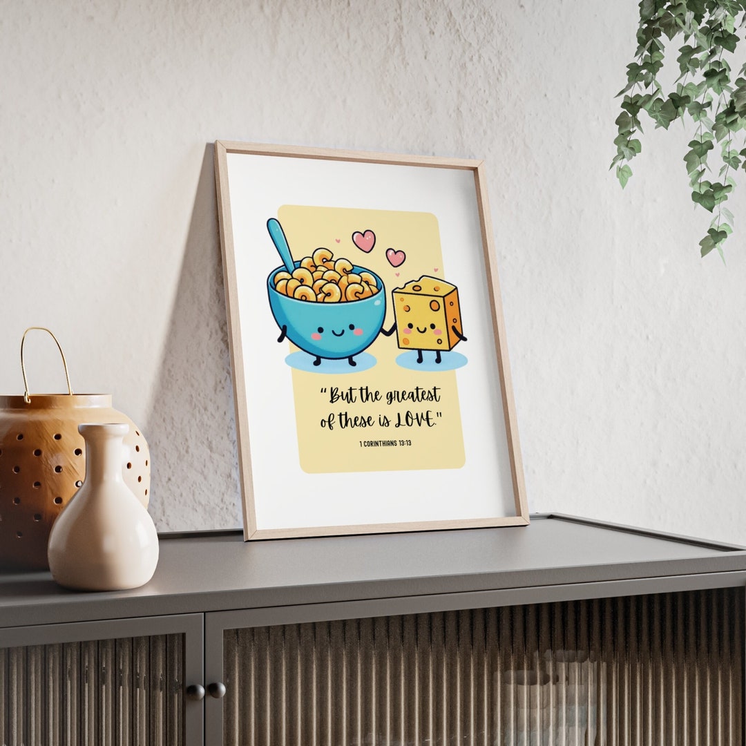 Cute Christian Mac and Cheese Wall Art Design With Text the Greatest of ...