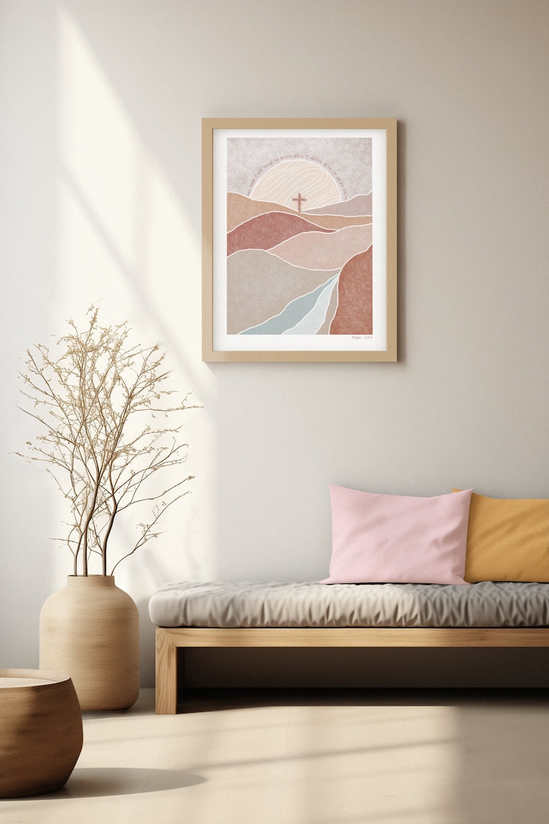 Boho Aesthetic Wall Art Christian Message Wall Decor Bedroom Decor ...