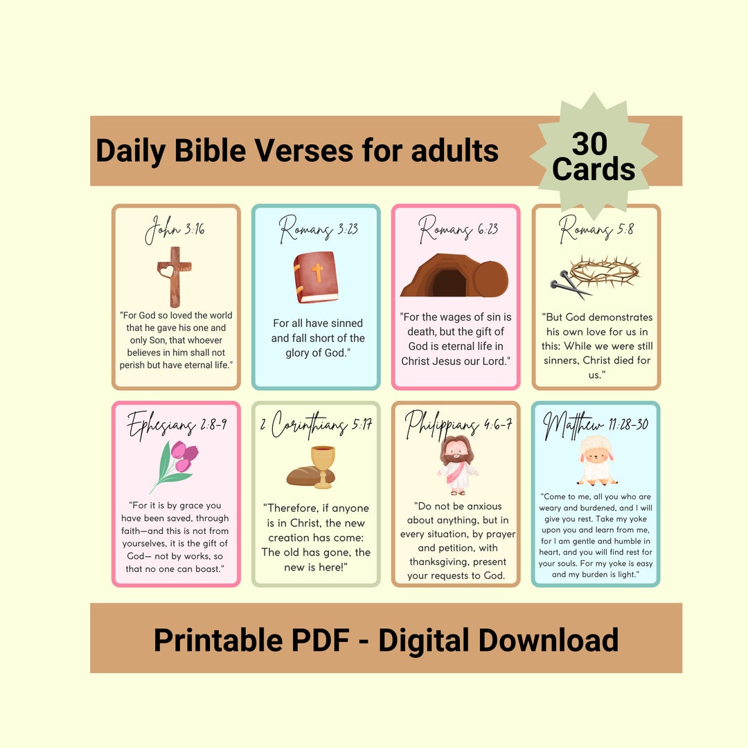 New Believer Gift: Christian Bible Verse Cards - 30 Day Devotional ...