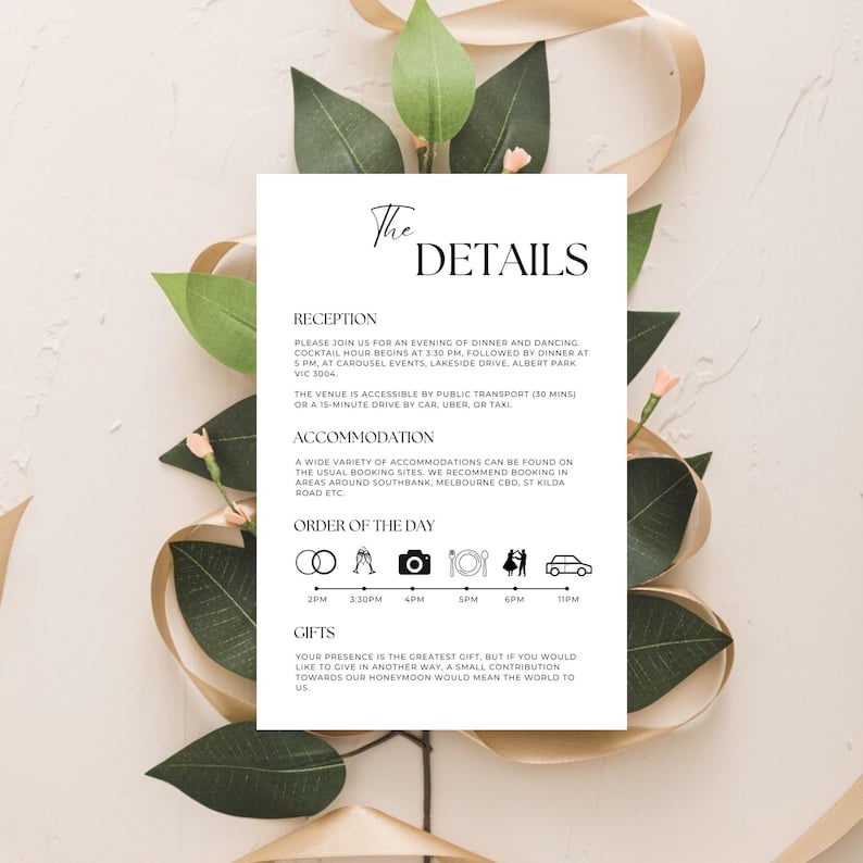 Minimalist Wedding Invitation Template: Modern Elegant Invite Suite ...