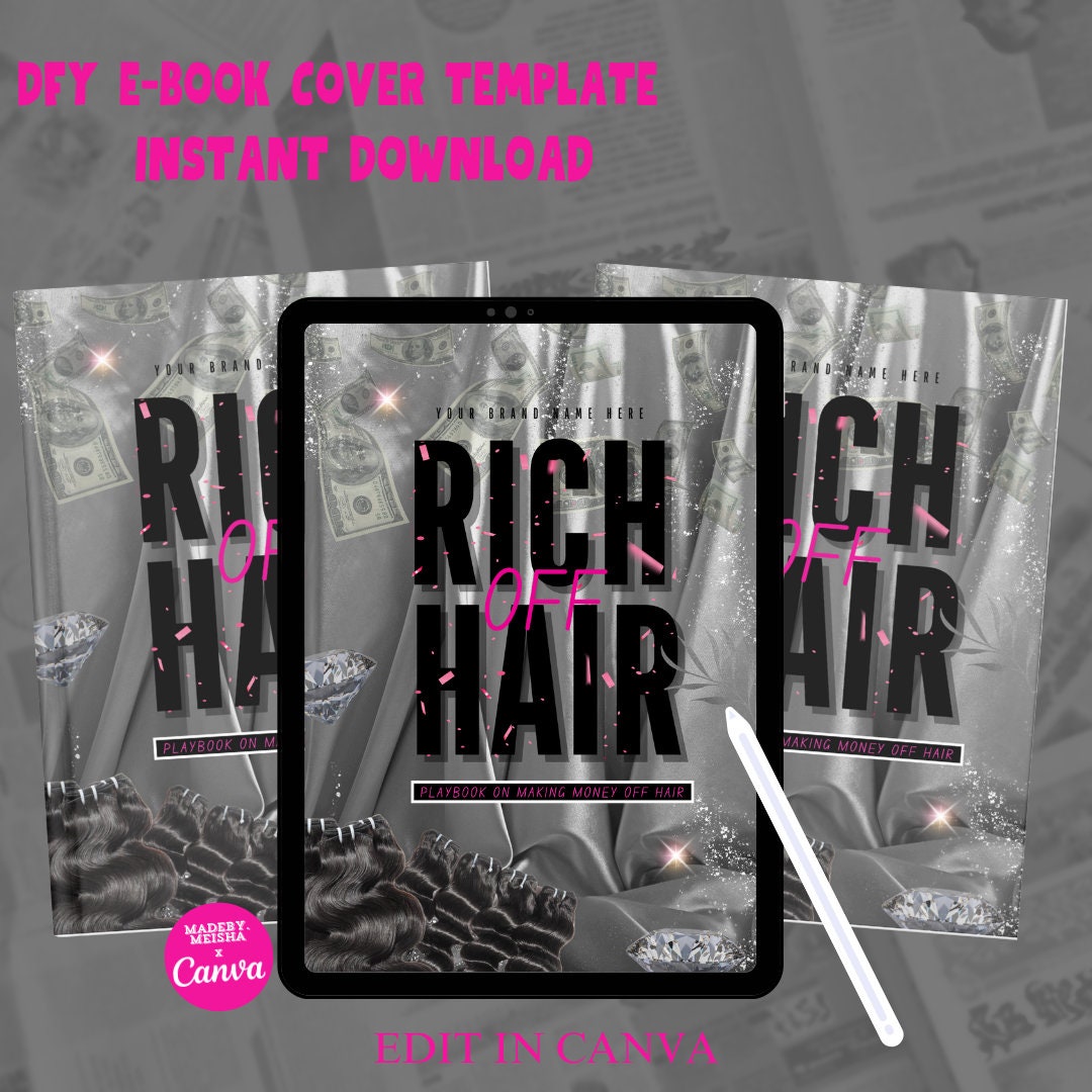 Ebook Cover Design Rich off Hair Silver and Pink Template Notebook ...