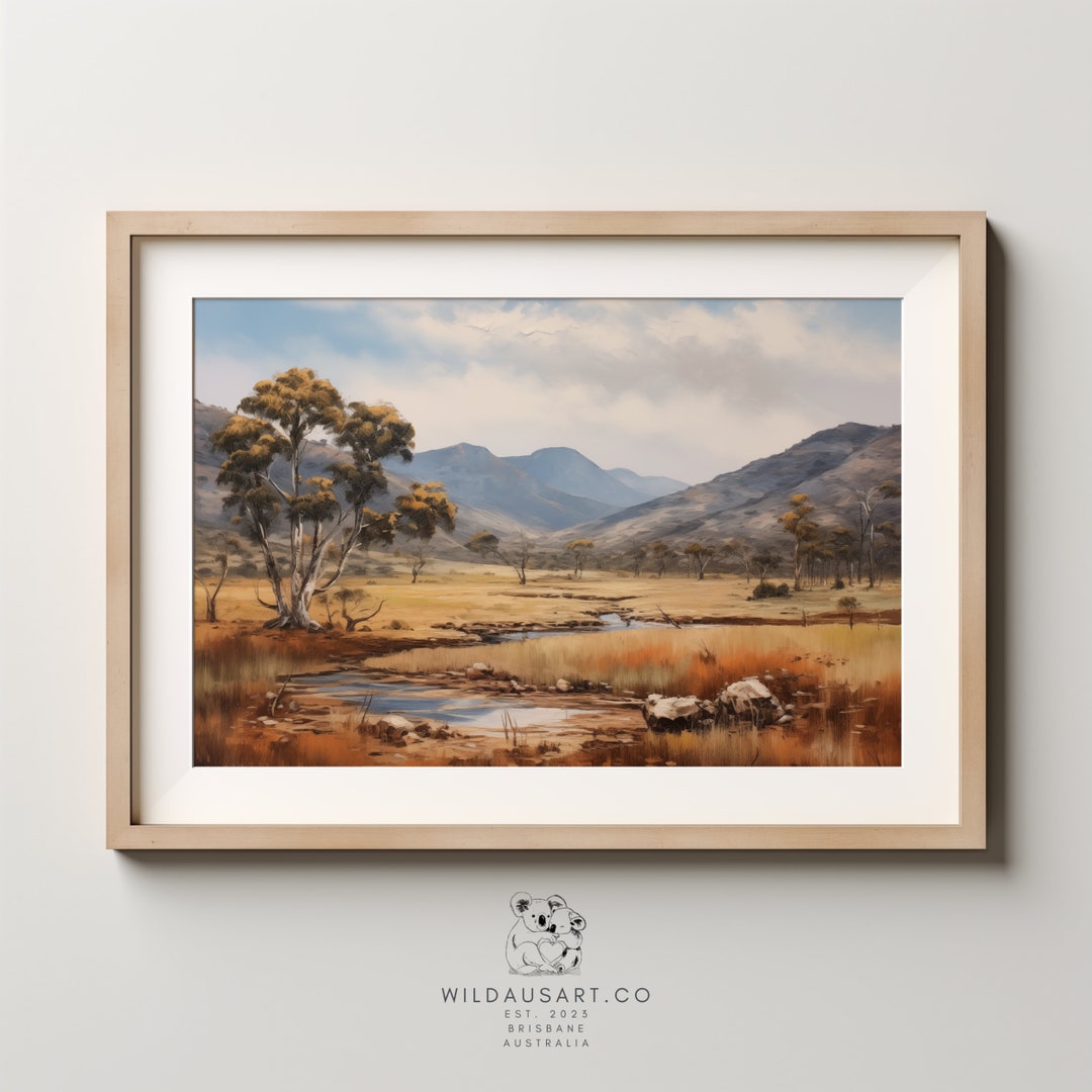 Printable Digital Download - Australian Landscape "lone Tree" Art - Oil ...