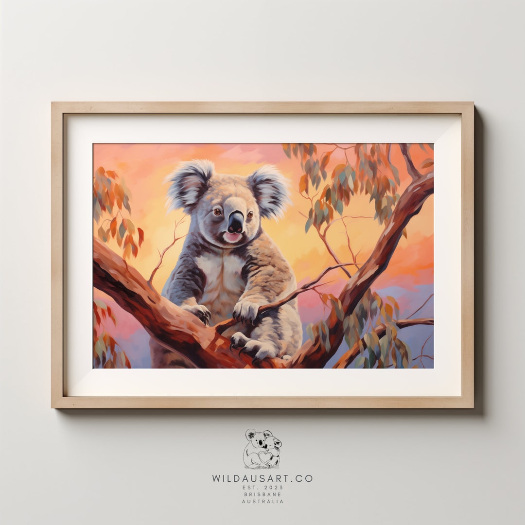 Printable Digital Download - Australian Landscape "resting Koala" Art ...