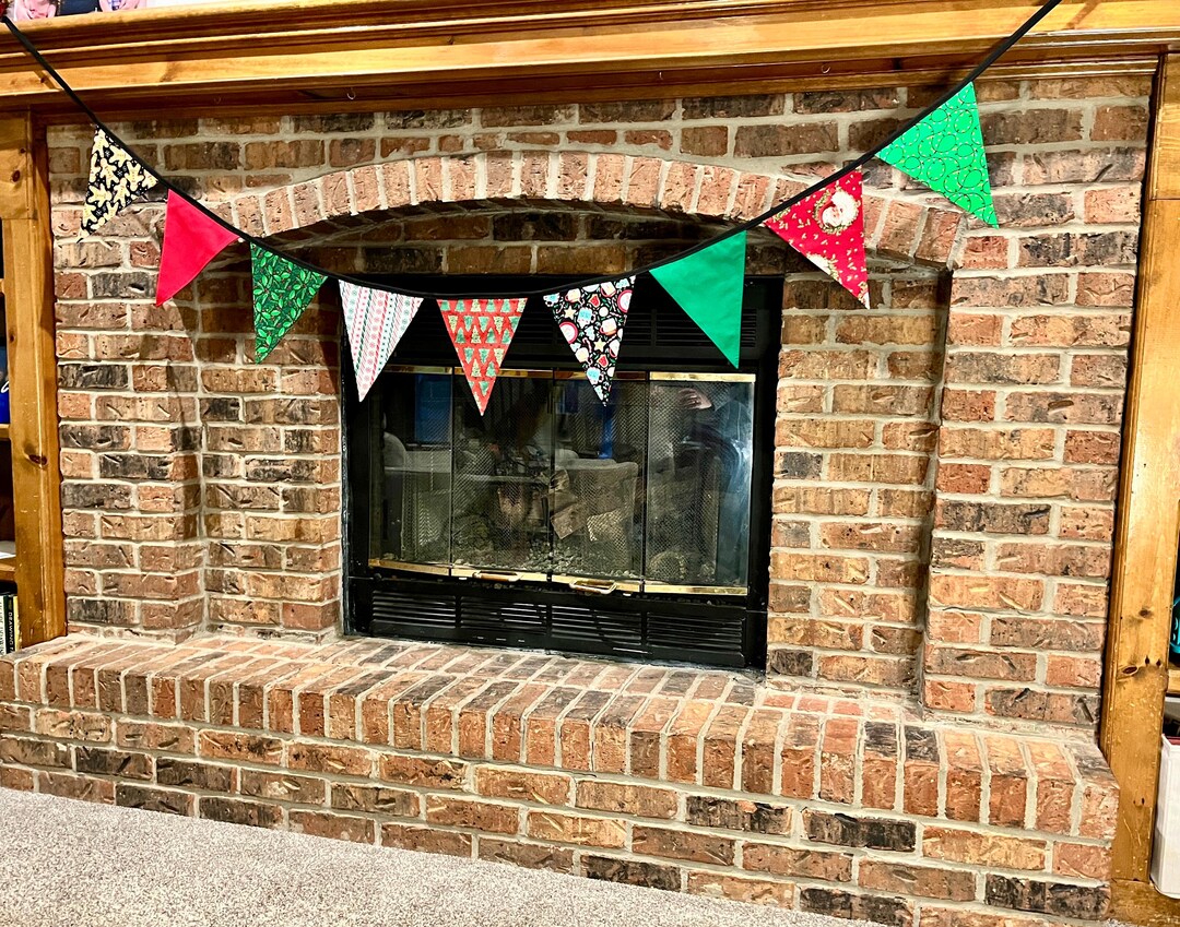 Christmas Variety Bunting Banner, Reusable Fabric Mantel & Staircase ...