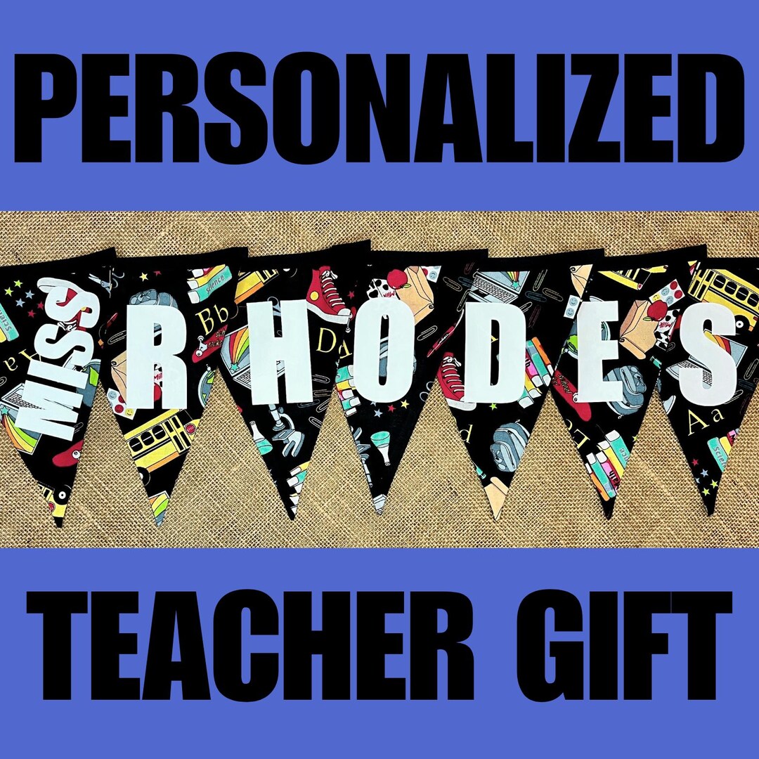 Personalized Teacher Name Banner: Classroom Decor, Appreciation Gift - Etsy