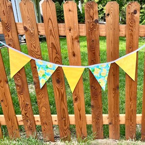 Lemons Fabric Flag Bunting Banner: Summer Picnic Garland - Etsy