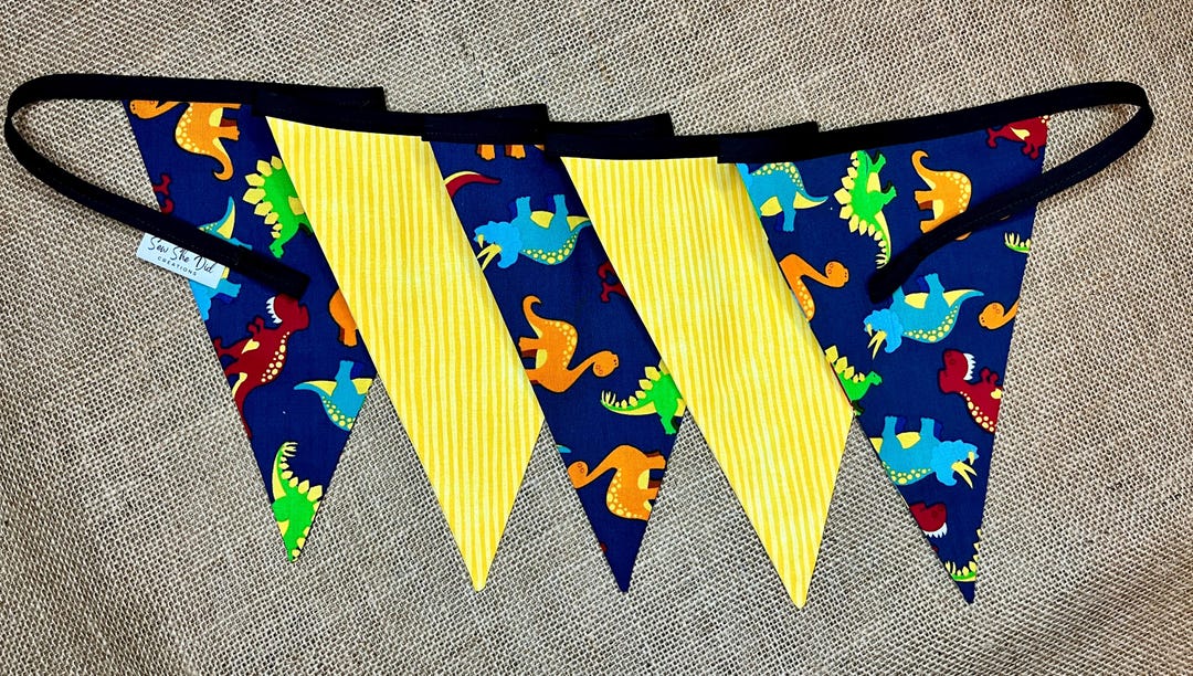 Dinosaur Bunting Banner for Kids Room, Reusable Cotton Party Decor - Etsy