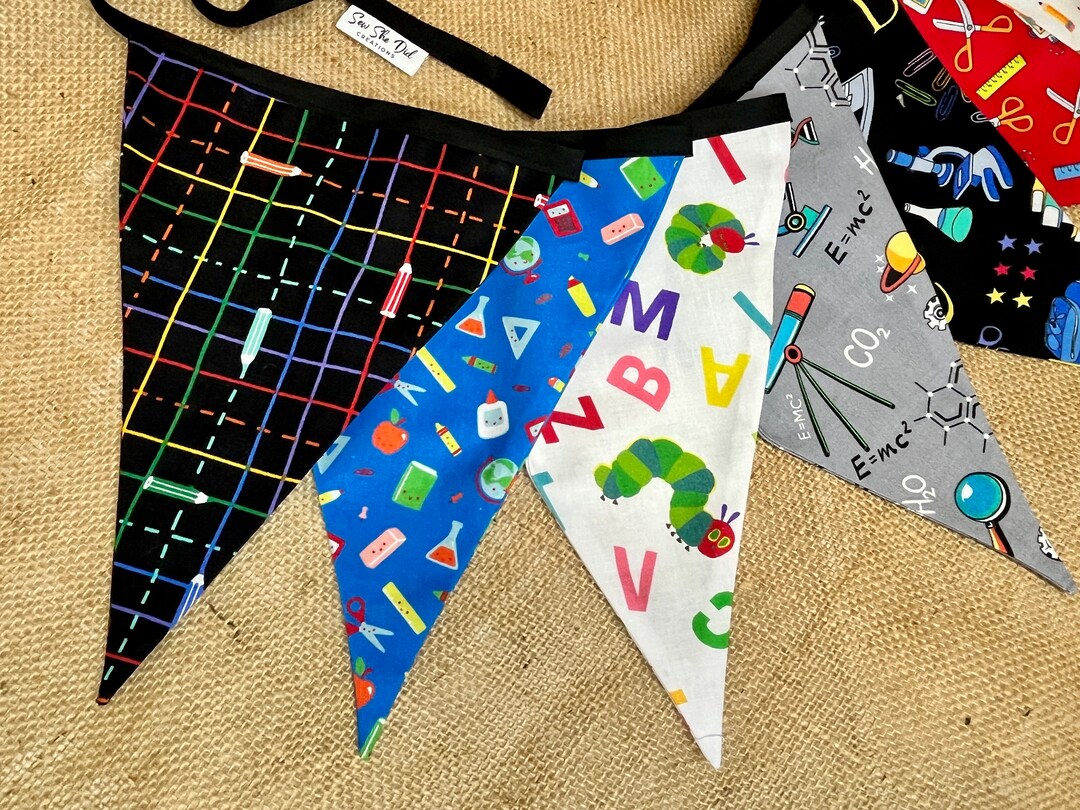School Days Bunting for Teachers & Classrooms, Reusable Fabric Gift ...