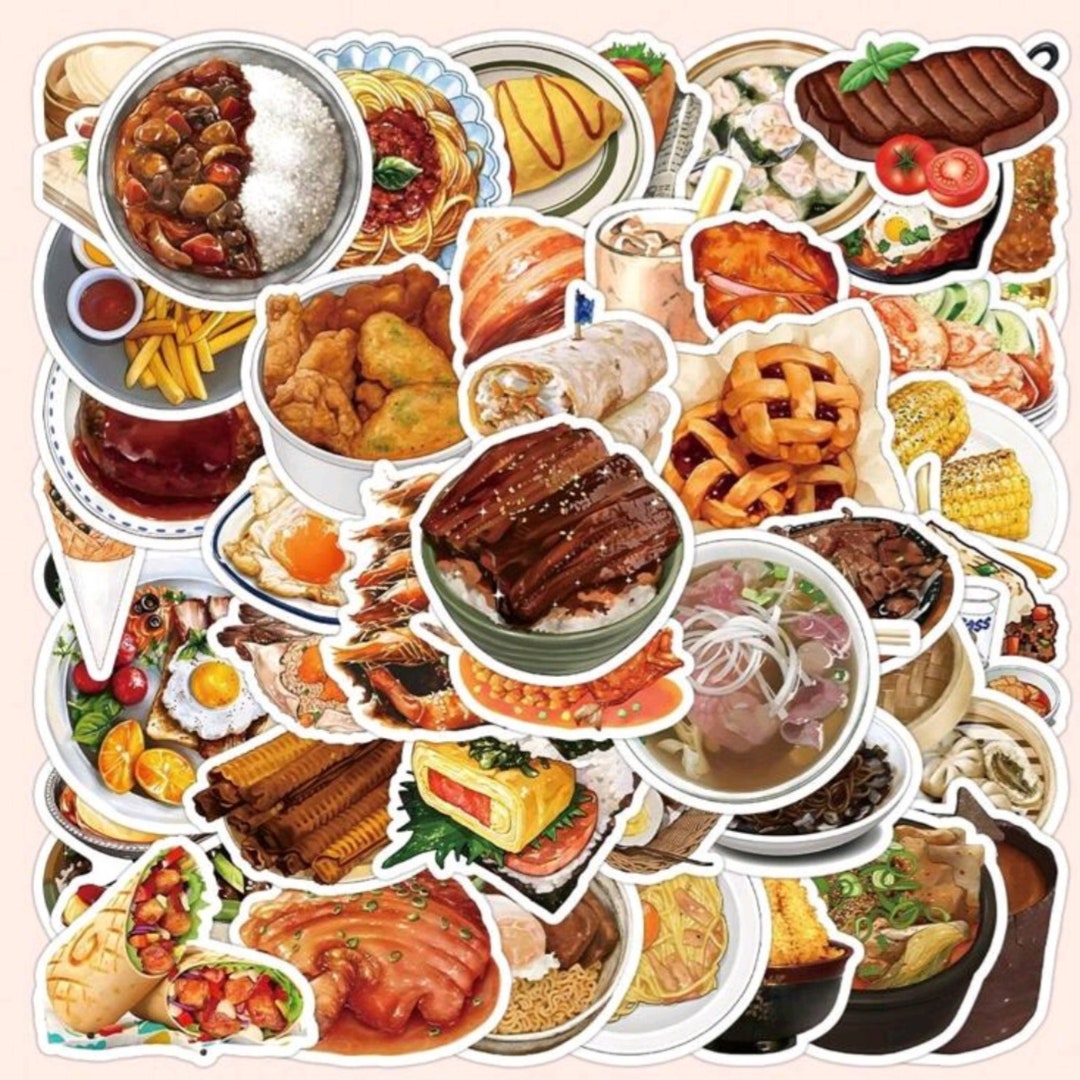 Food Stickers Decorative Decals for Glass Notebook Phone Case Suitcase ...