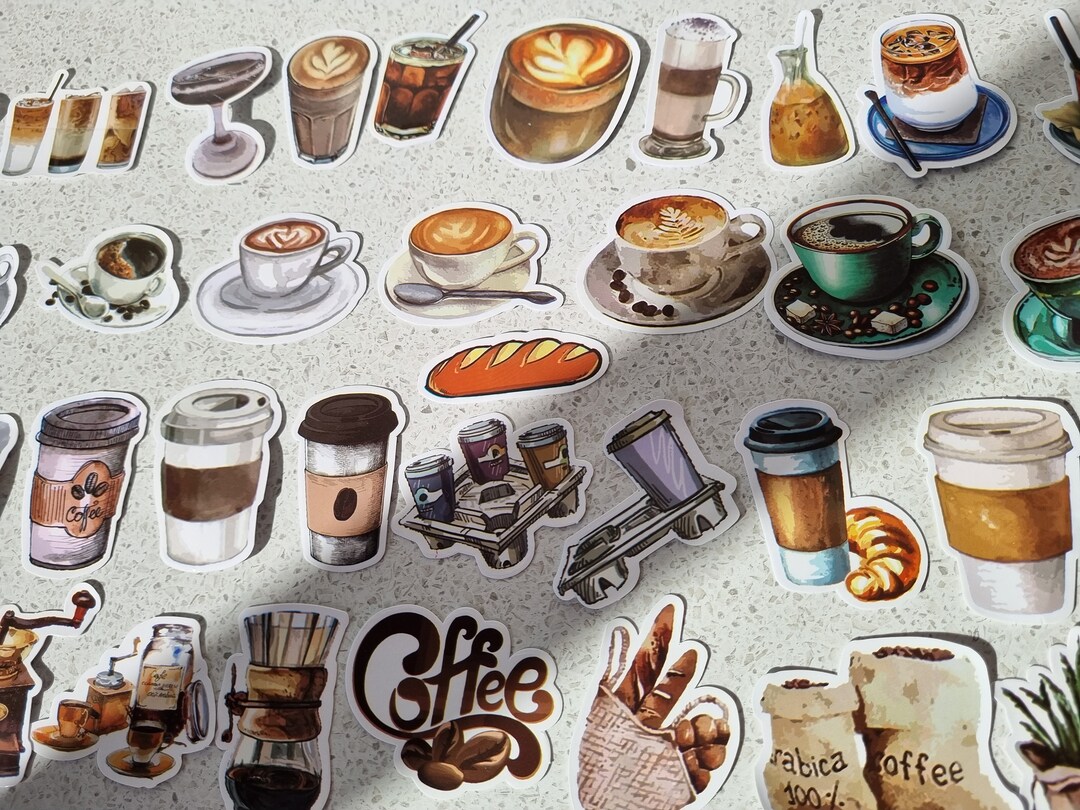 Coffee Sticker Latte Hot Chocolate Cappuccino Ice Coffee Scrapbooking ...
