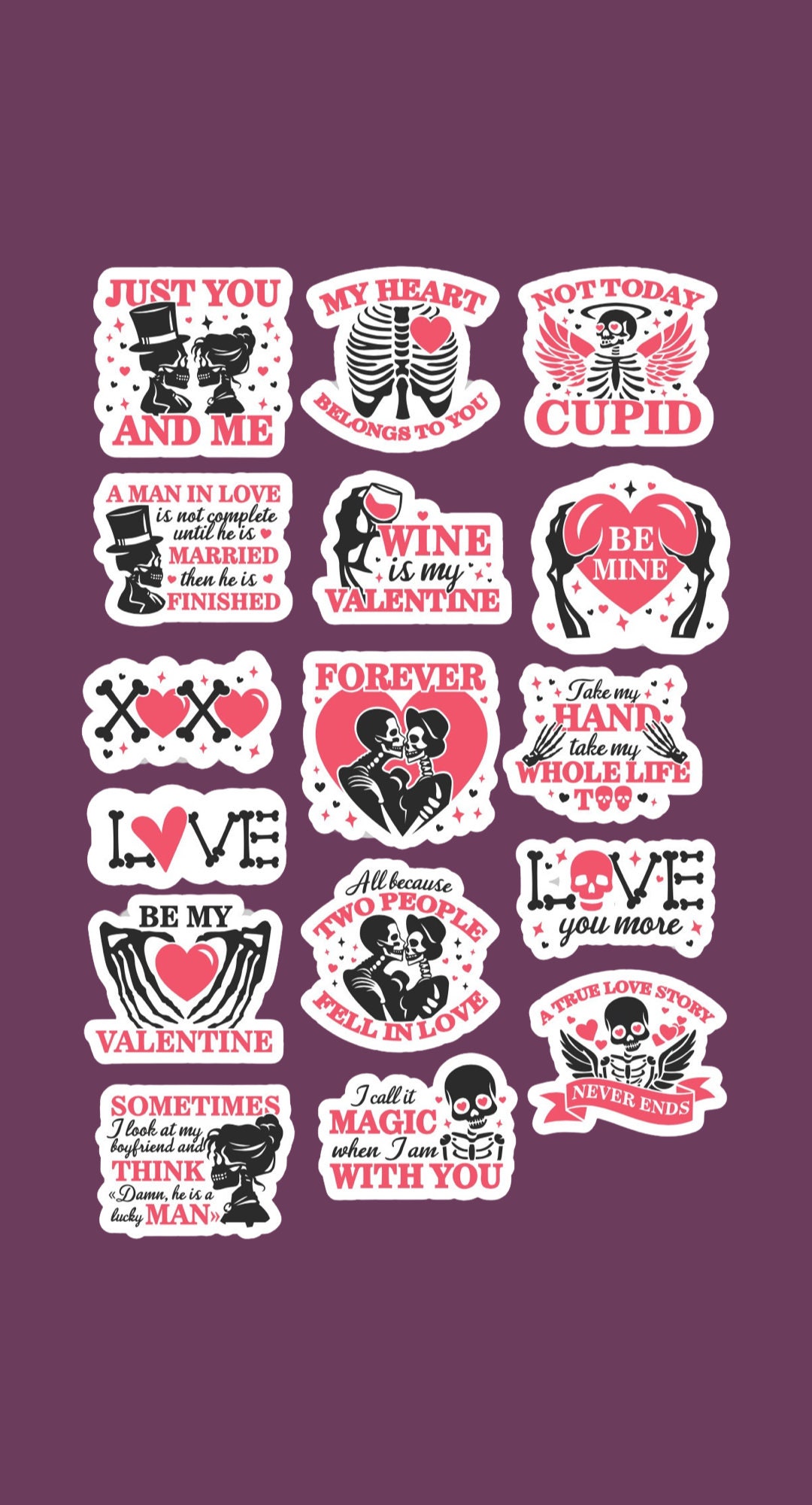 Stickers Skeleton Love Til Death Do Us Part Wedding Bundle Waterproof ...