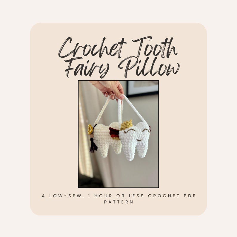 Crochet Tooth Fairy Pillow Pattern Tooth Fairy Note Tooth Fairy ...