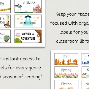 Classroom Book Bin Labels for Organization - Etsy