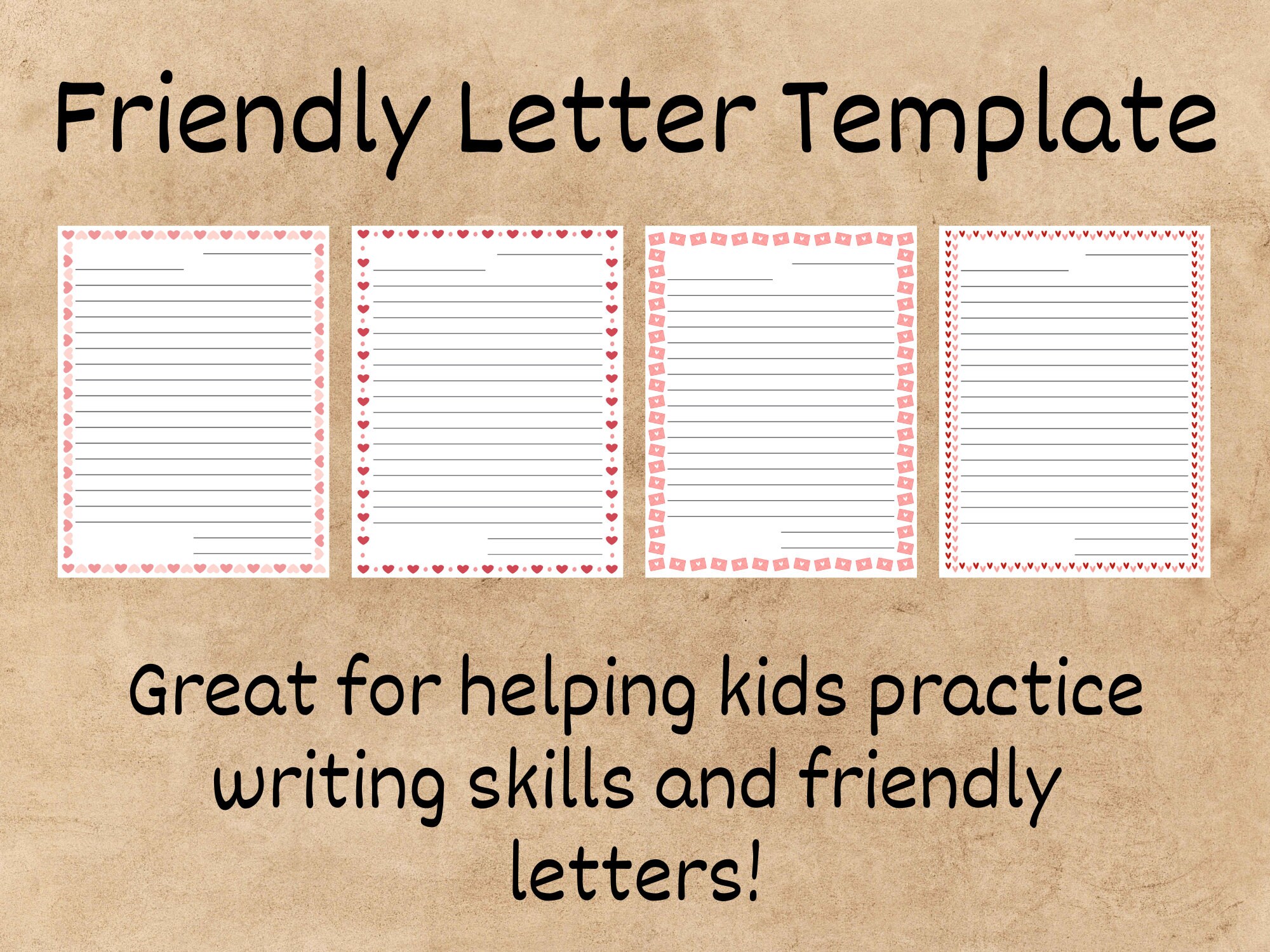 Heart Themed Paper, Valentines Day Paper With Heart Borders - Etsy