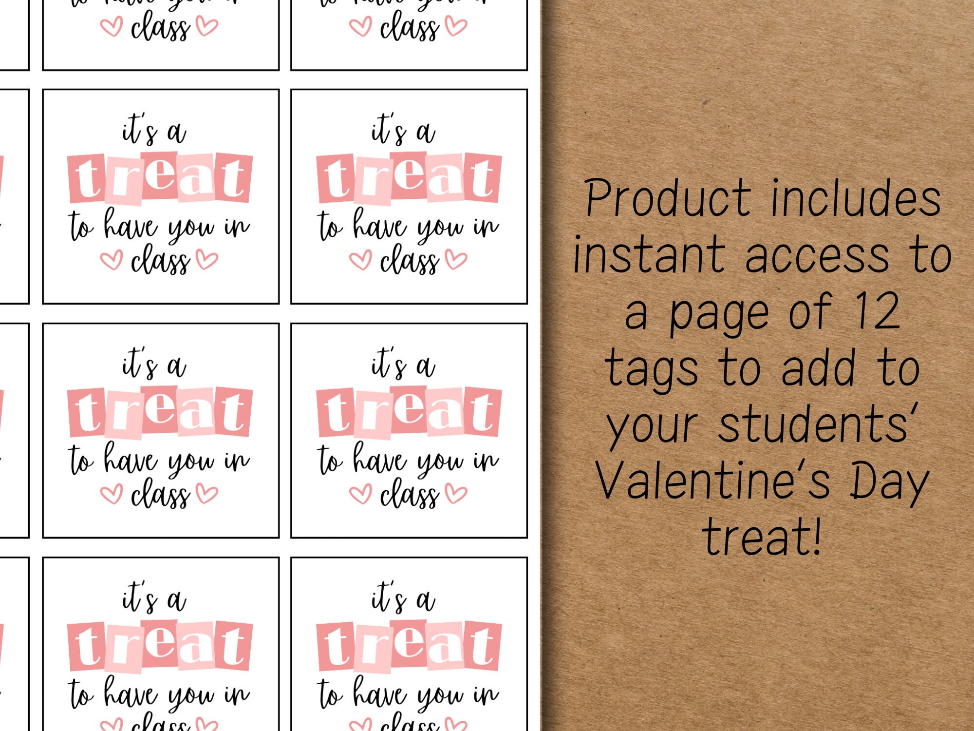Valentine's Day Gift Tag, for Students From Teachers - Etsy