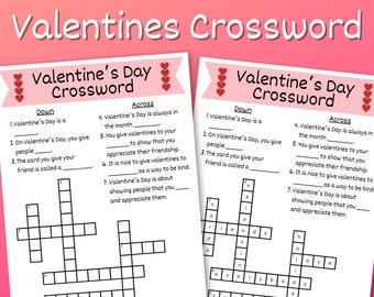 Valentine's Day Crossword Puzzle - Etsy
