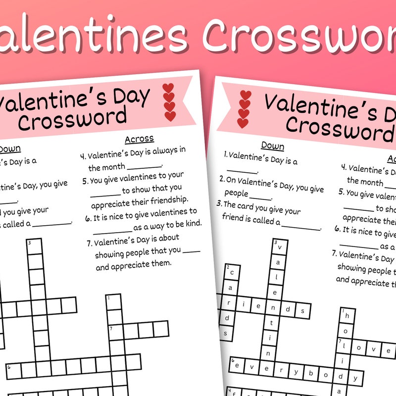 Crossword Themed Card - Etsy