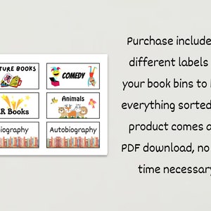 Classroom Book Bin Labels for Organization - Etsy