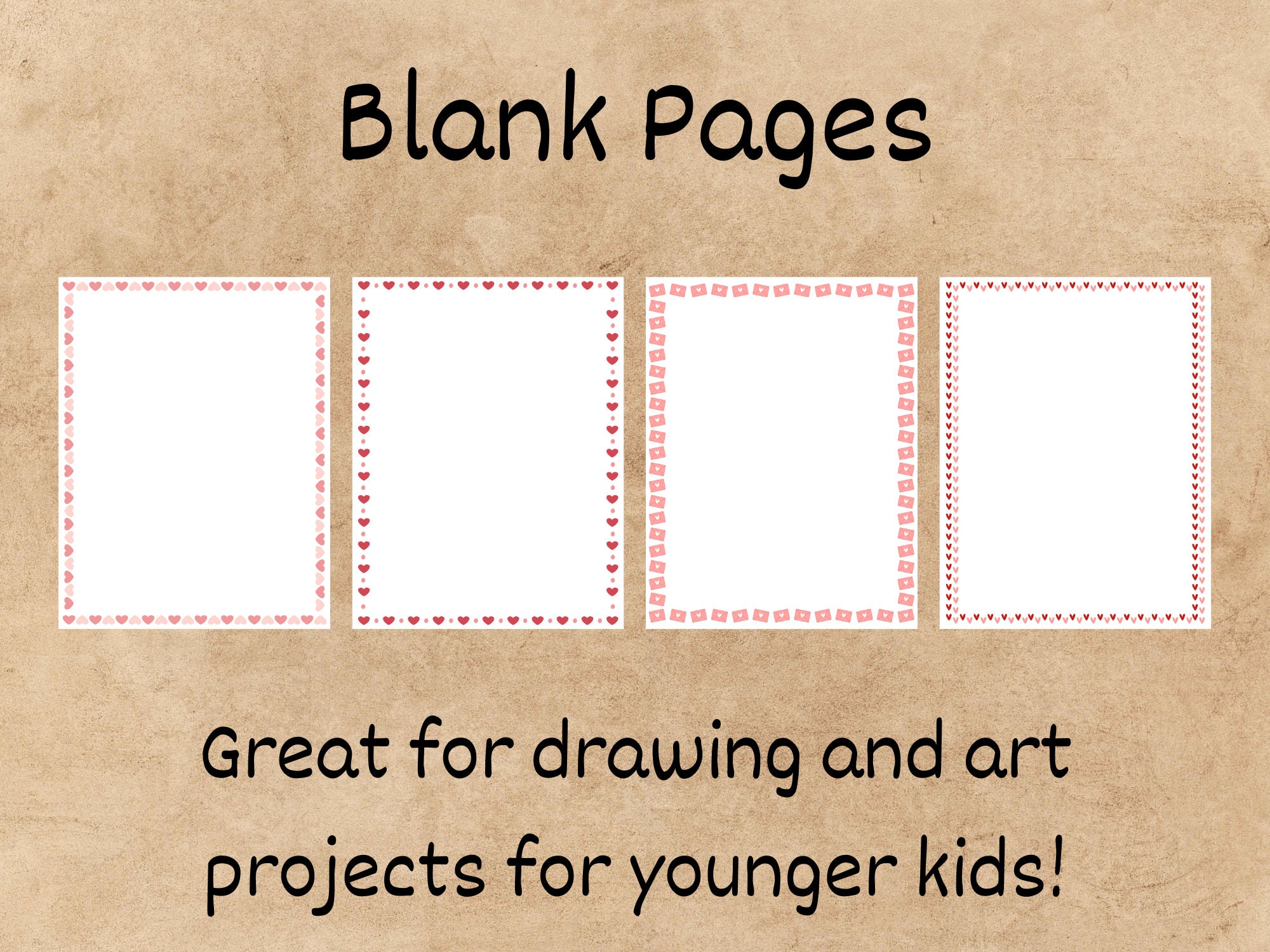 Heart Themed Paper, Valentines Day Paper With Heart Borders - Etsy