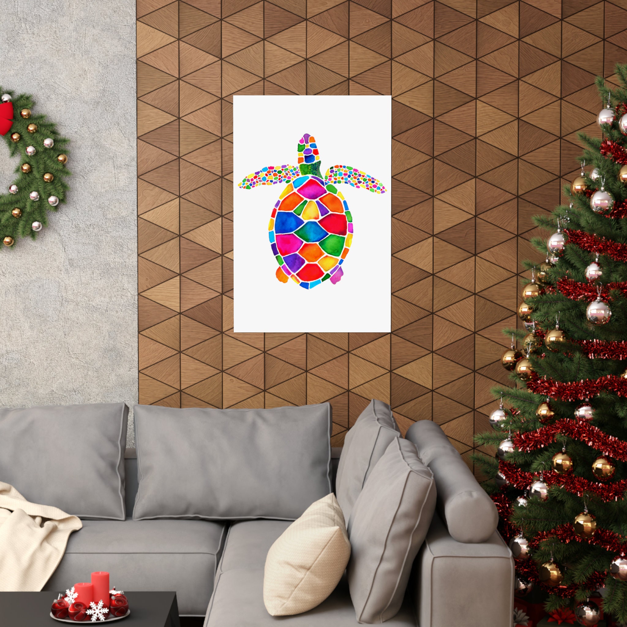 Rainbow Sea Turtle Matte Vertical Posters, Colorful Sea Turtle, Save ...