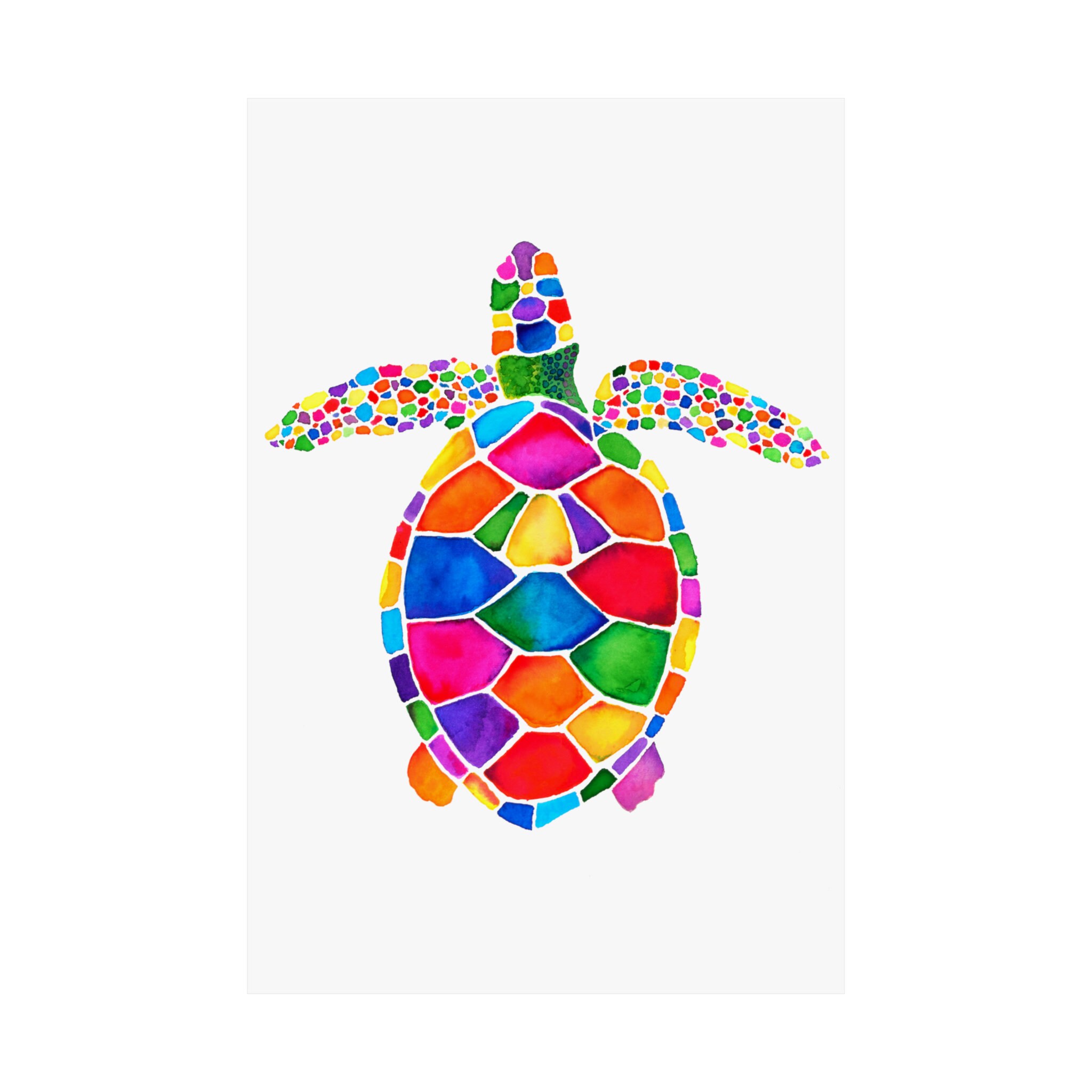 Rainbow Sea Turtle Matte Vertical Posters, Colorful Sea Turtle, Save ...
