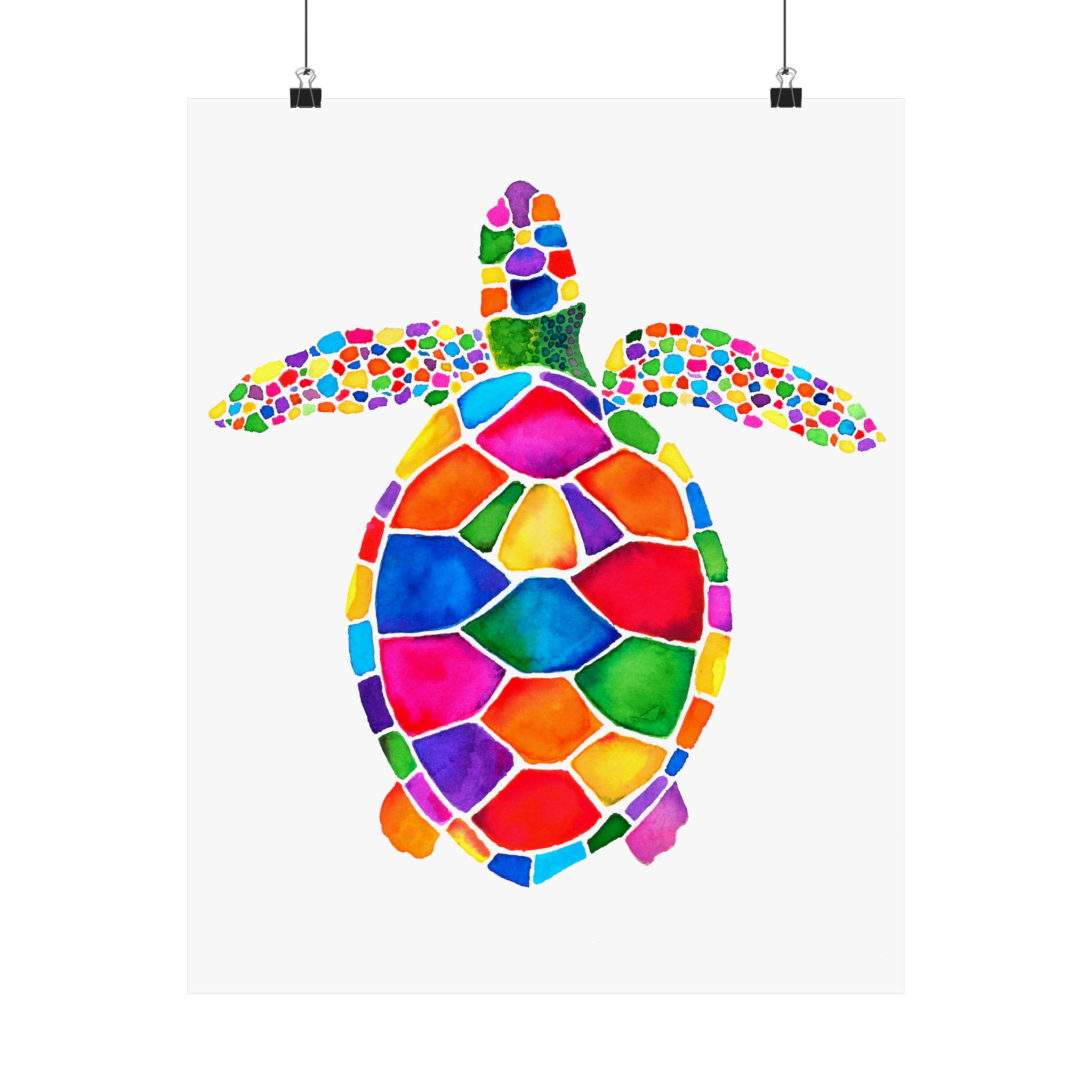 Rainbow Sea Turtle Matte Vertical Posters, Colorful Sea Turtle, Save ...