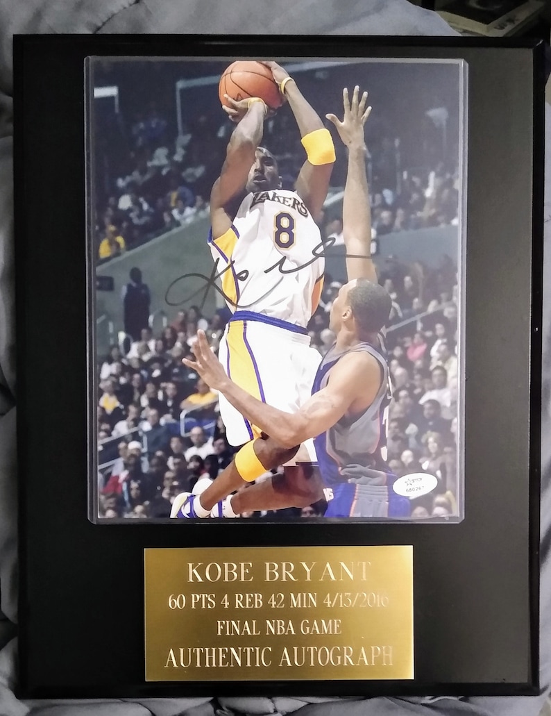 Kobe Bryant Auto Plaque With COA Autograph 8x10 Photo - Etsy
