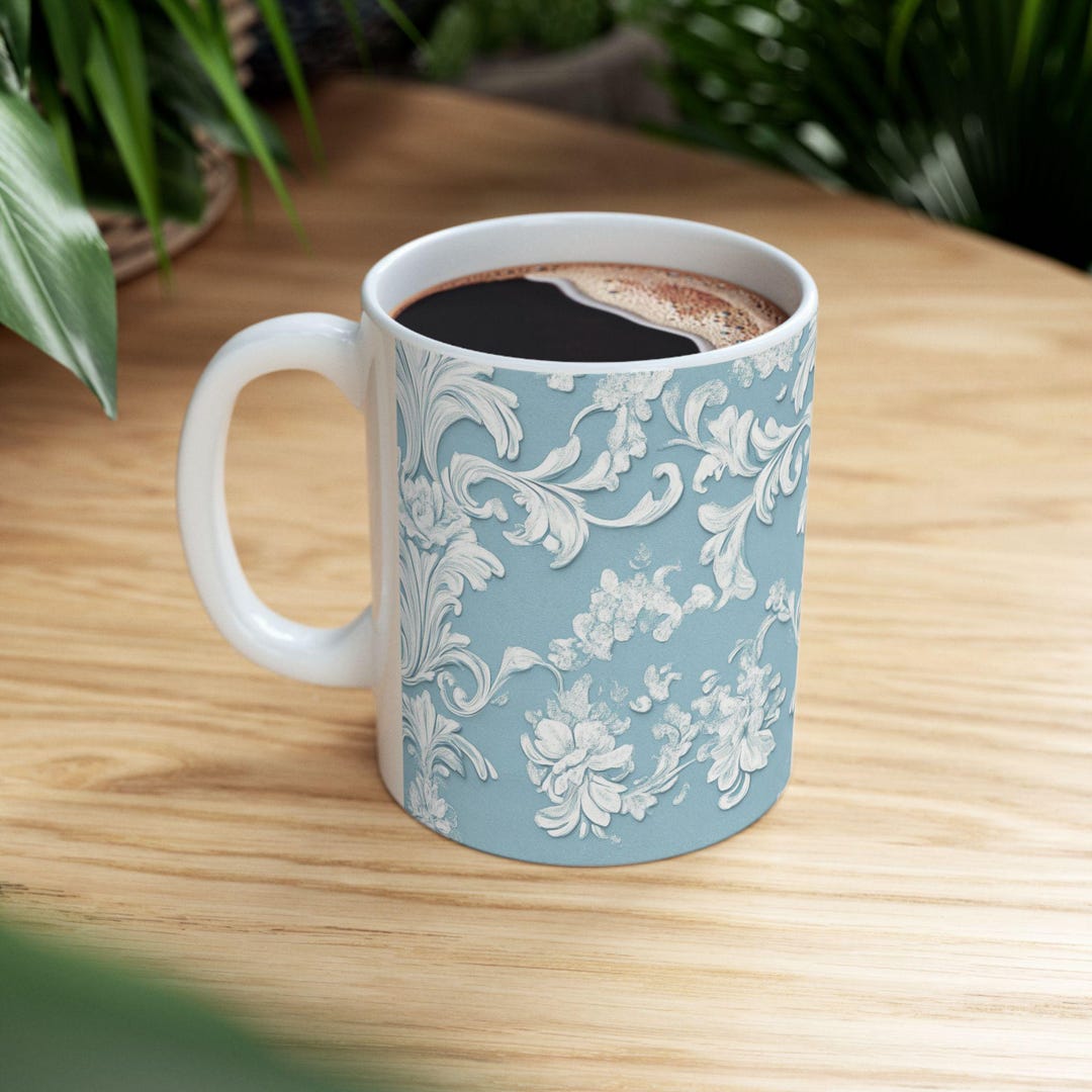 Rococo Ceramic Coffee Mug, Elegant Vintage Design - Etsy